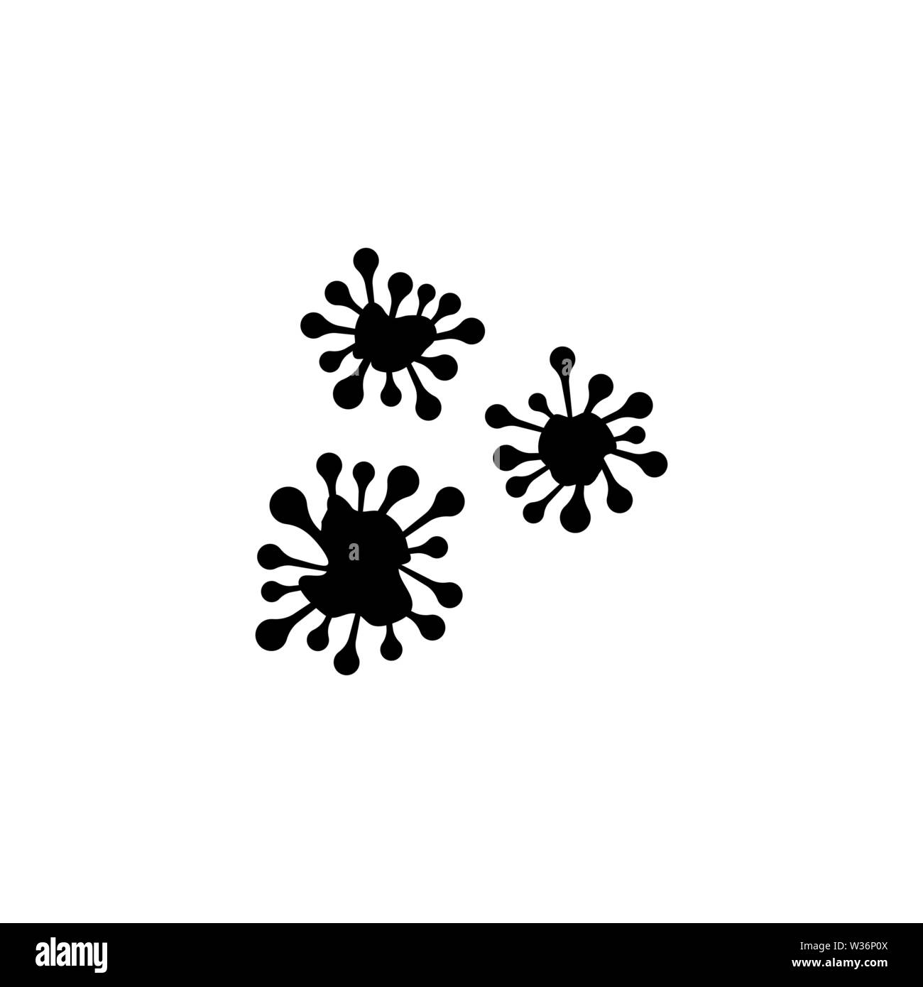 Ink Splashes Blots. Flat Vector Icon. Simple black symbol on white ...