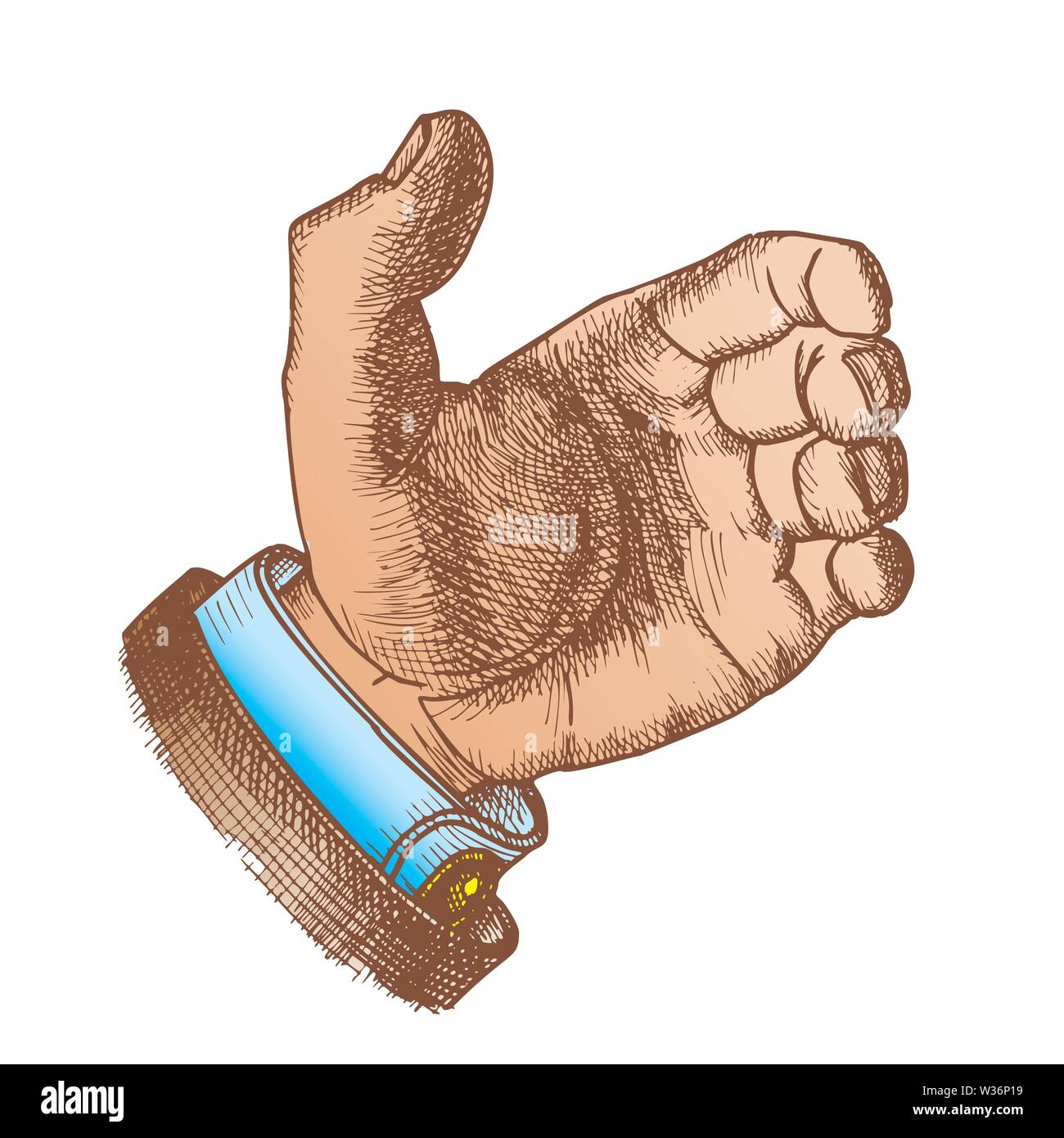 Male Hand Make Gesture Palm Finger Color Vector Stock Vector Image ...