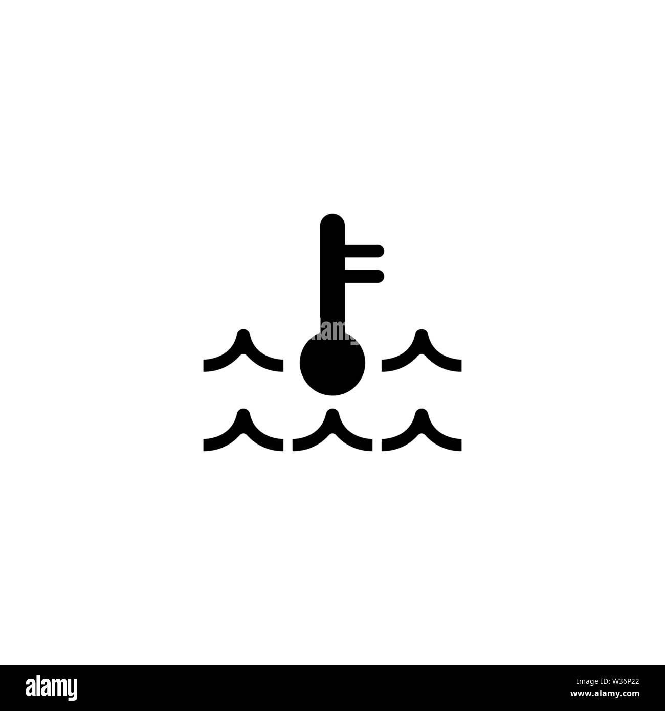 Motor Temperature. Flat Vector Icon. Simple black symbol on white ...