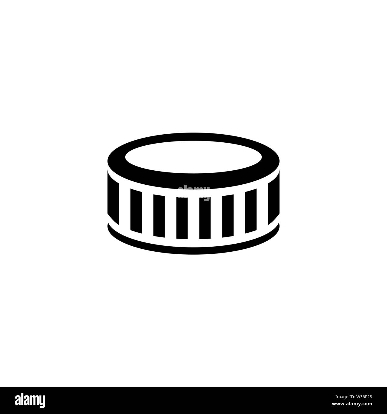 Tire. Flat Vector Icon. Simple black symbol on white background Stock ...