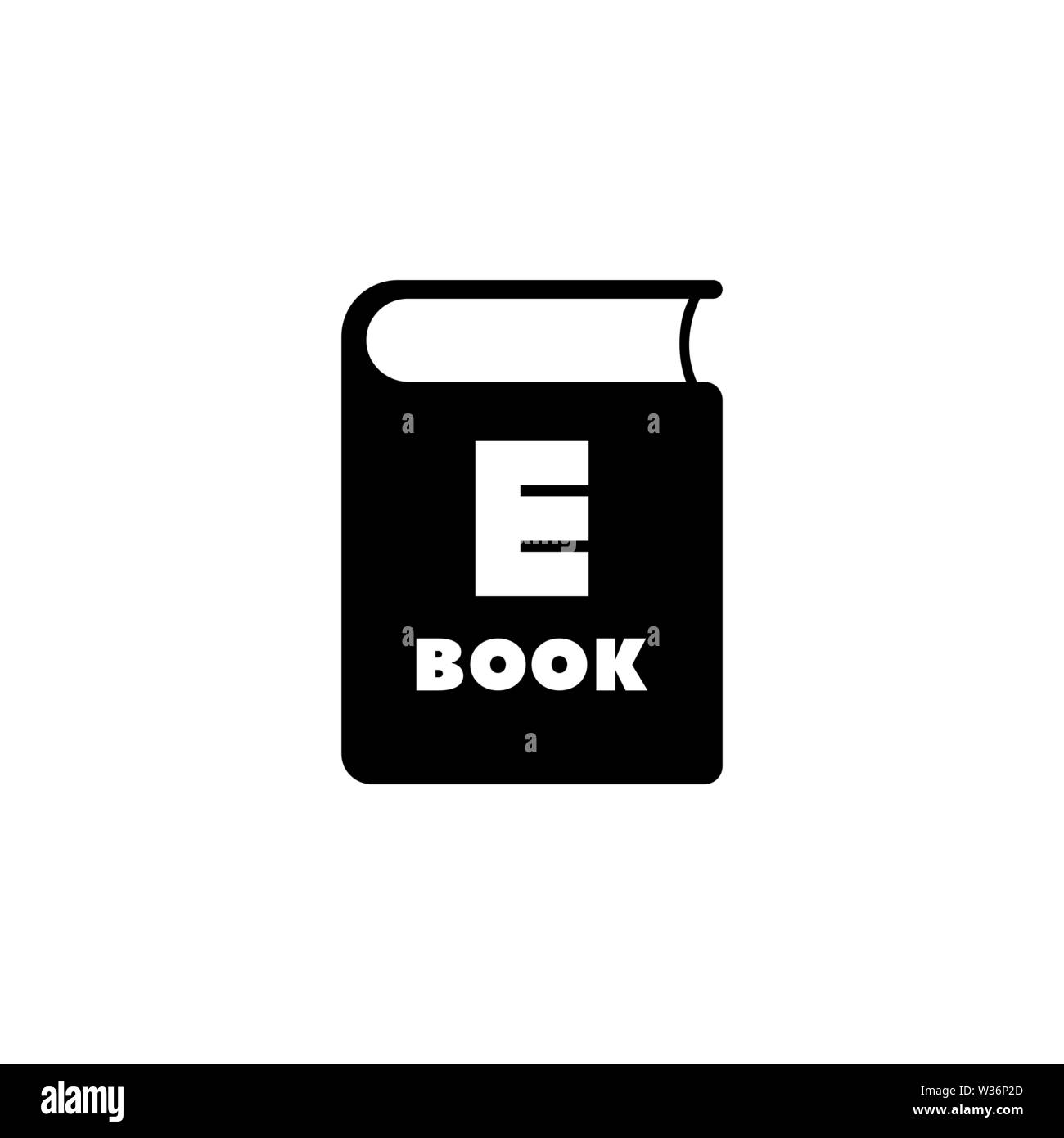 Ebook. Flat Vector Icon. Simple black symbol on white background Stock ...
