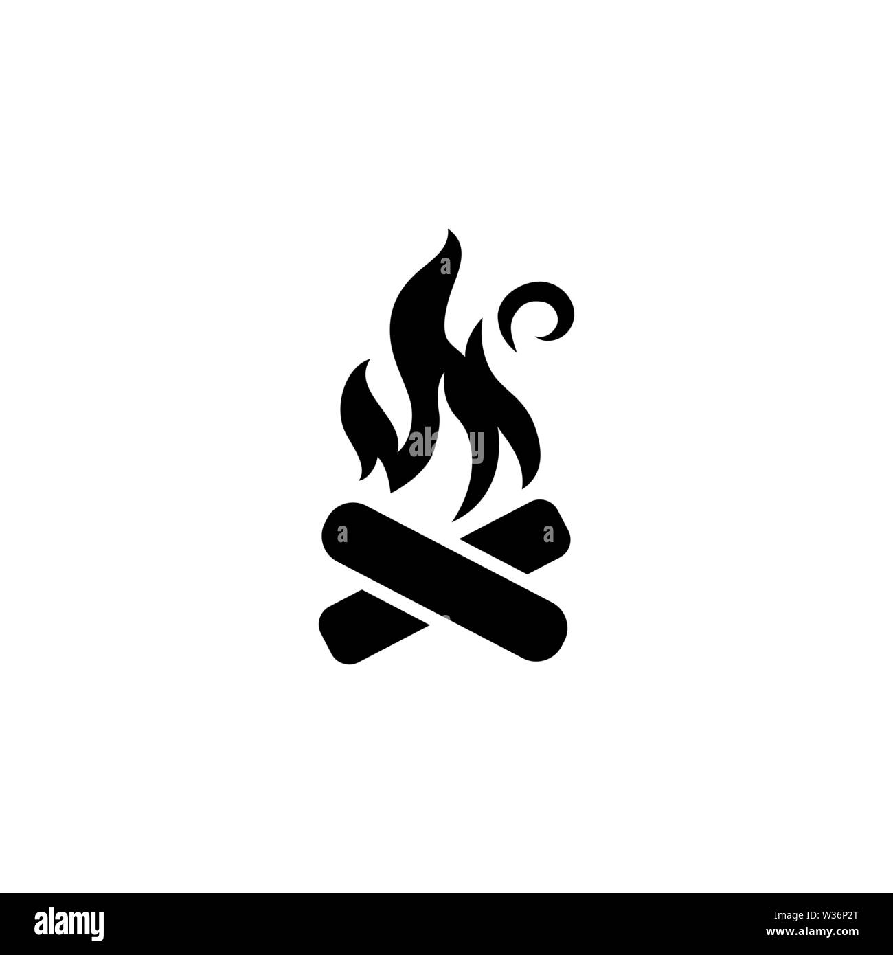 Bonfire. Flat Vector Icon. Simple black symbol on white background ...