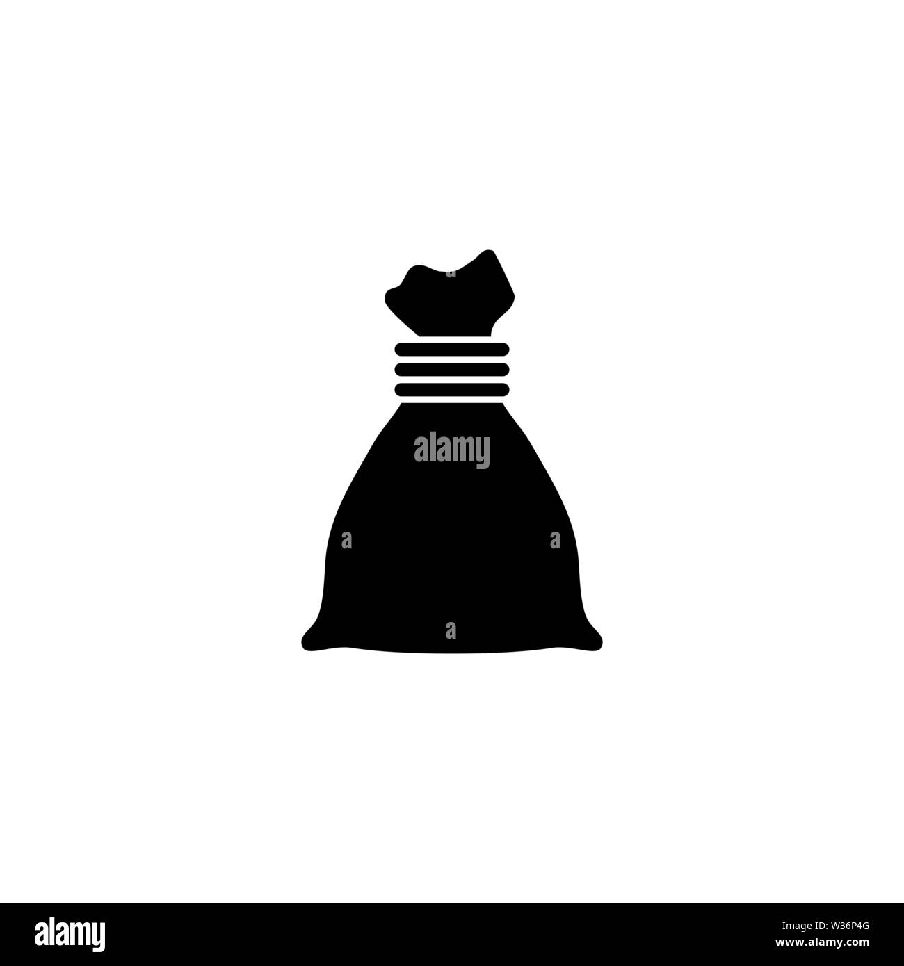 Sack. Bag. Flat Vector Icon. Simple black symbol on white background ...