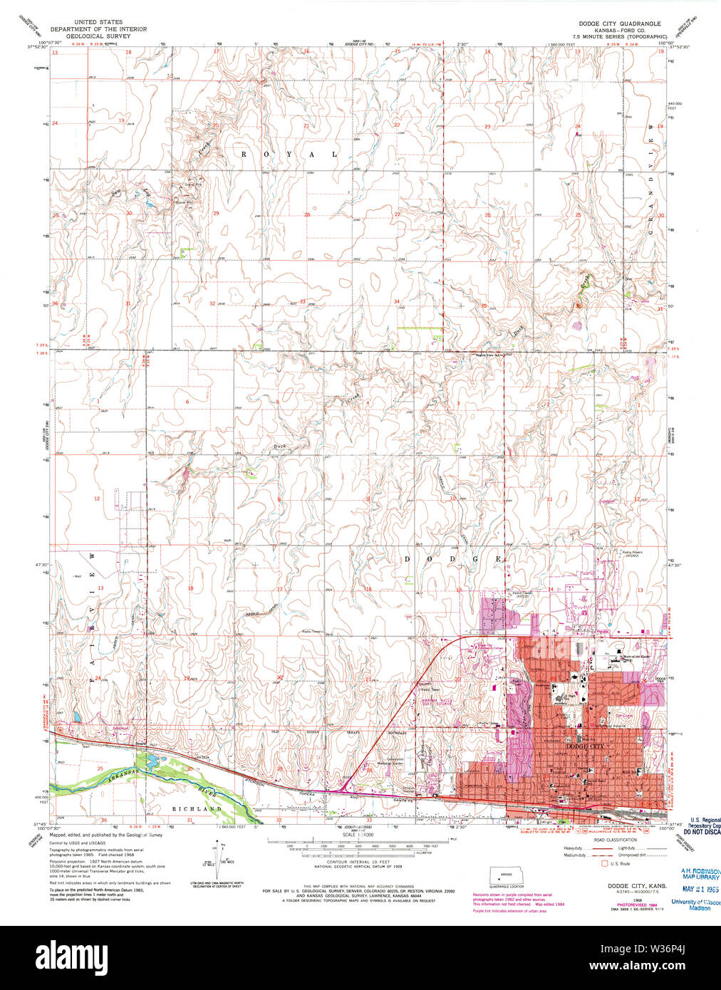 Map of dodge city hi-res stock photography and images - Alamy