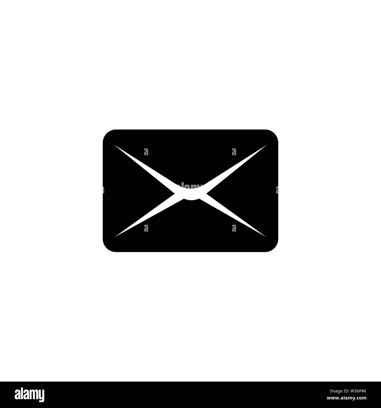 Mail. Flat Vector Icon. Simple black symbol on white background Stock ...