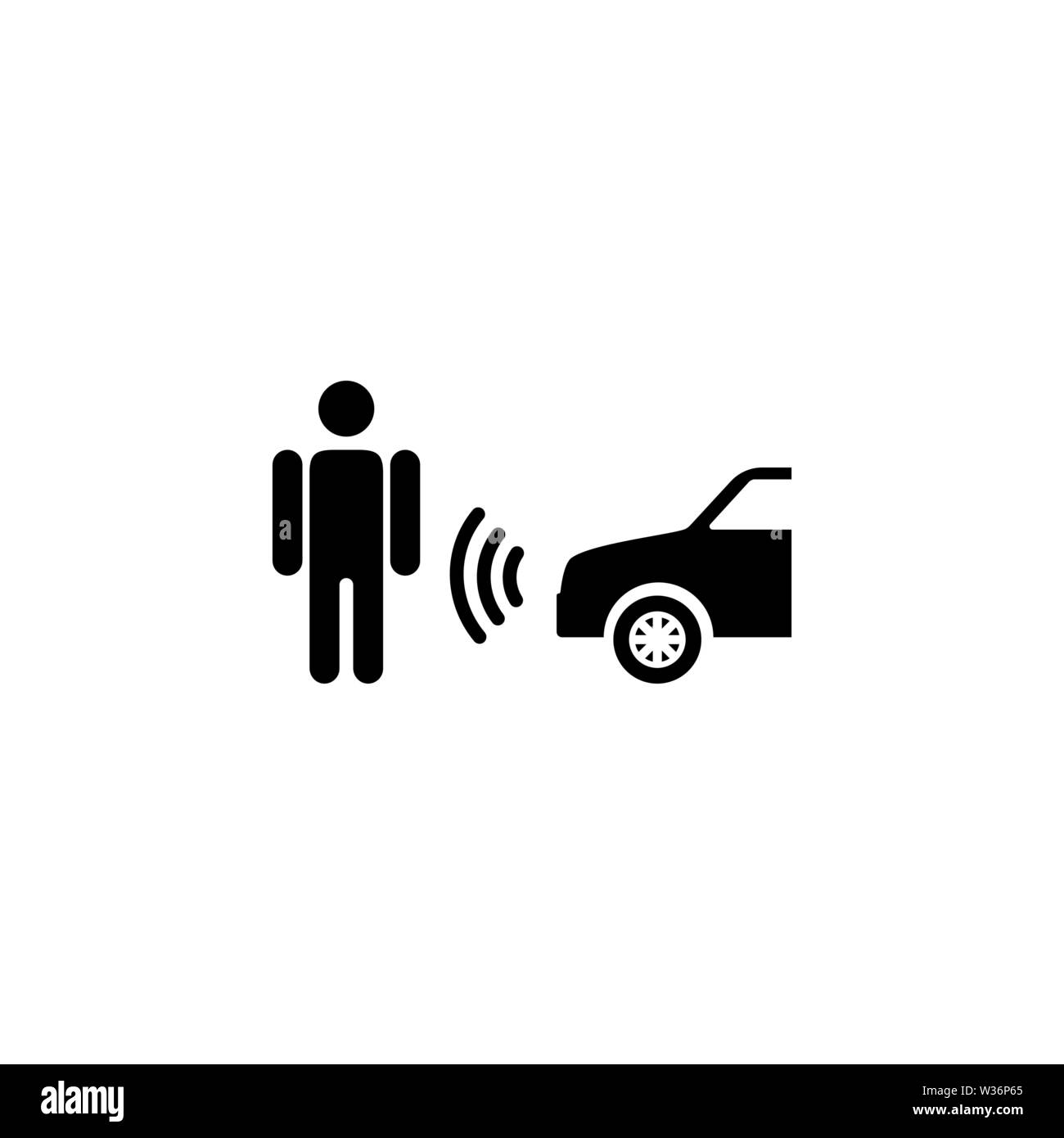 Sensing System Assist. Flat Vector Icon. Simple black symbol on white ...