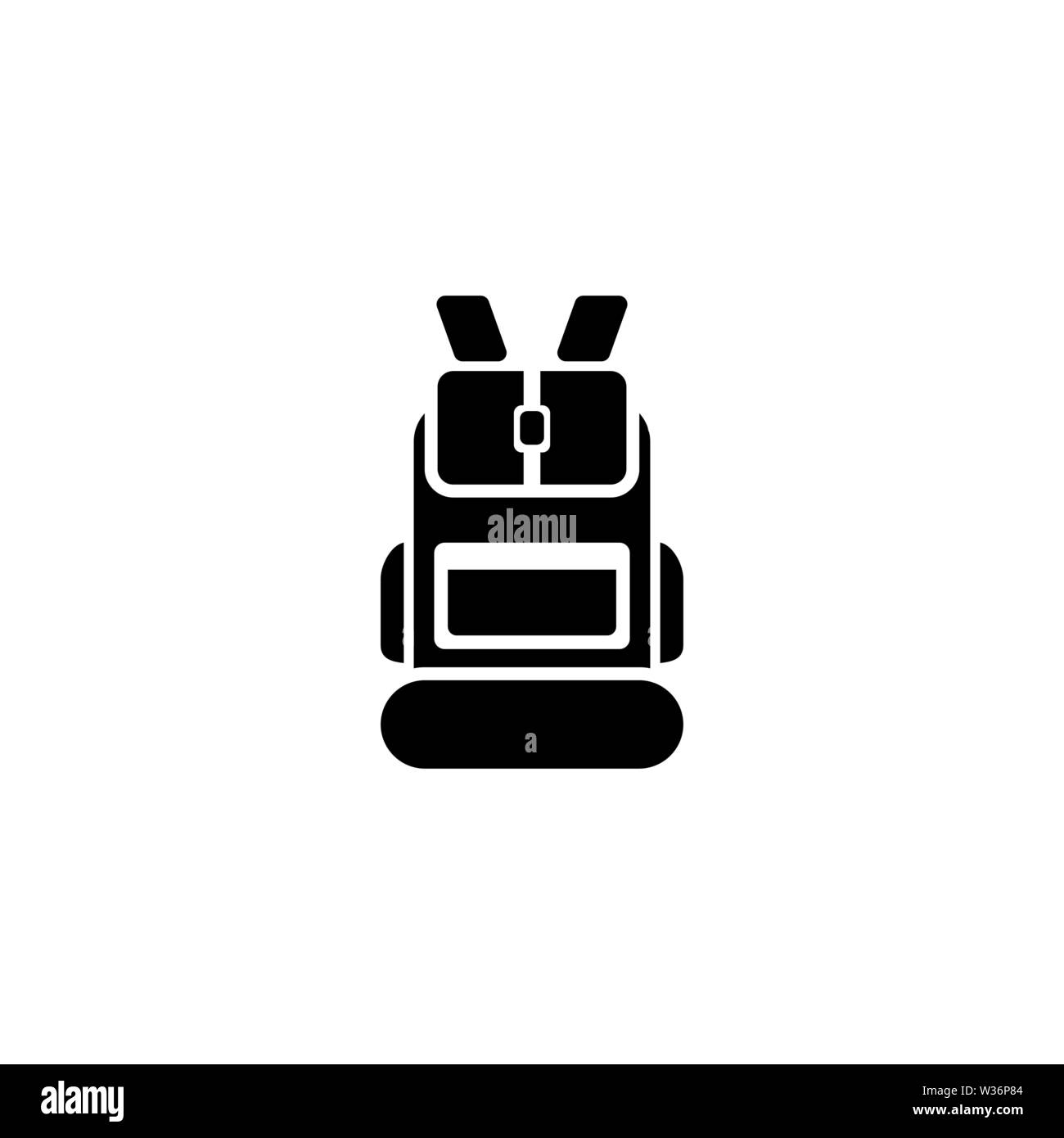 School Bag. Flat Vector Icon. Simple black symbol on white background ...