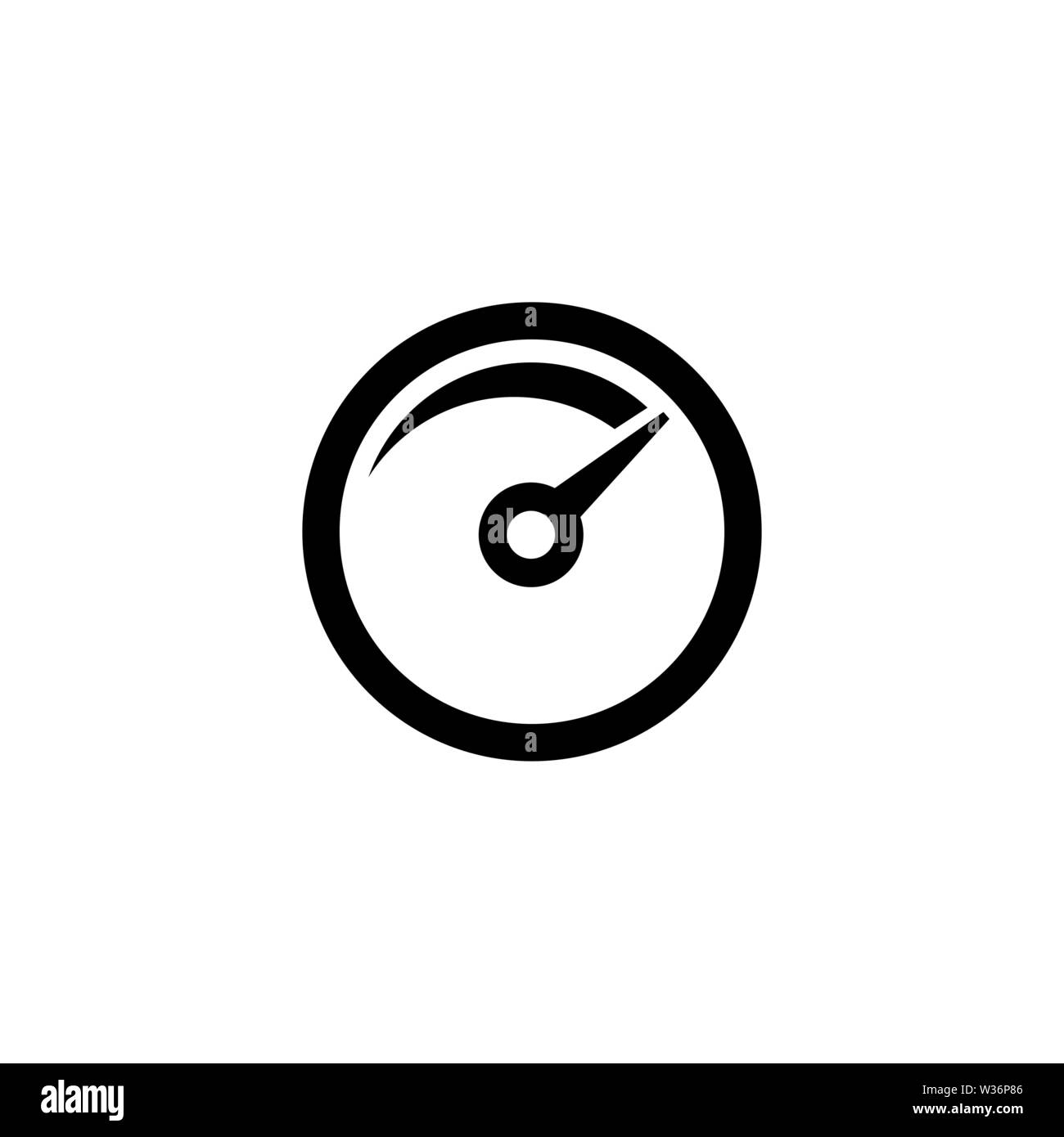 Speedometer. Flat Vector Icon. Simple black symbol on white background ...