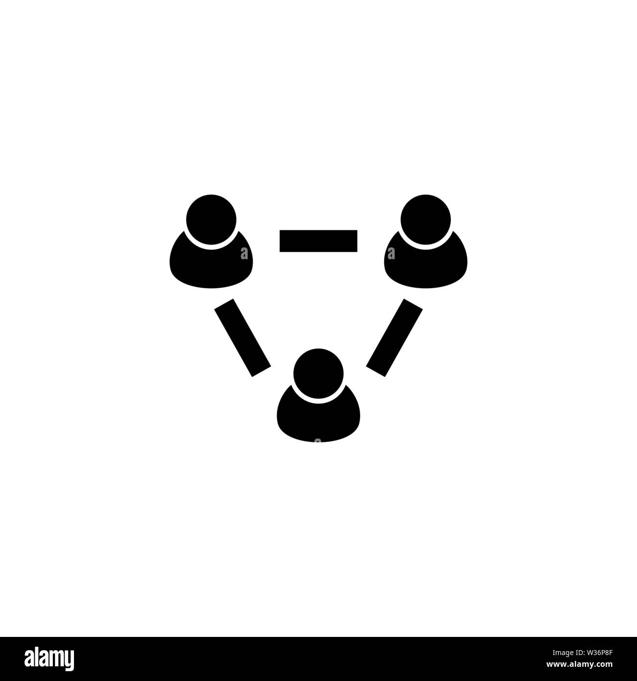 Teamwork. Flat Vector Icon. Simple black symbol on white background ...