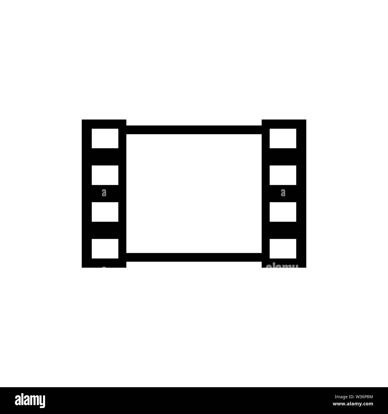 Media Film. Flat Vector Icon. Simple black symbol on white background ...
