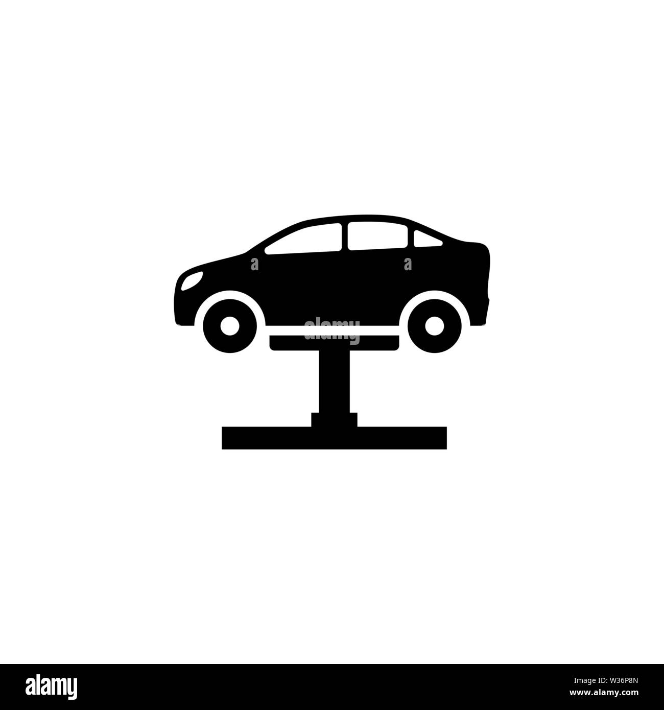 Car Lifting. Flat Vector Icon. Simple black symbol on white background ...