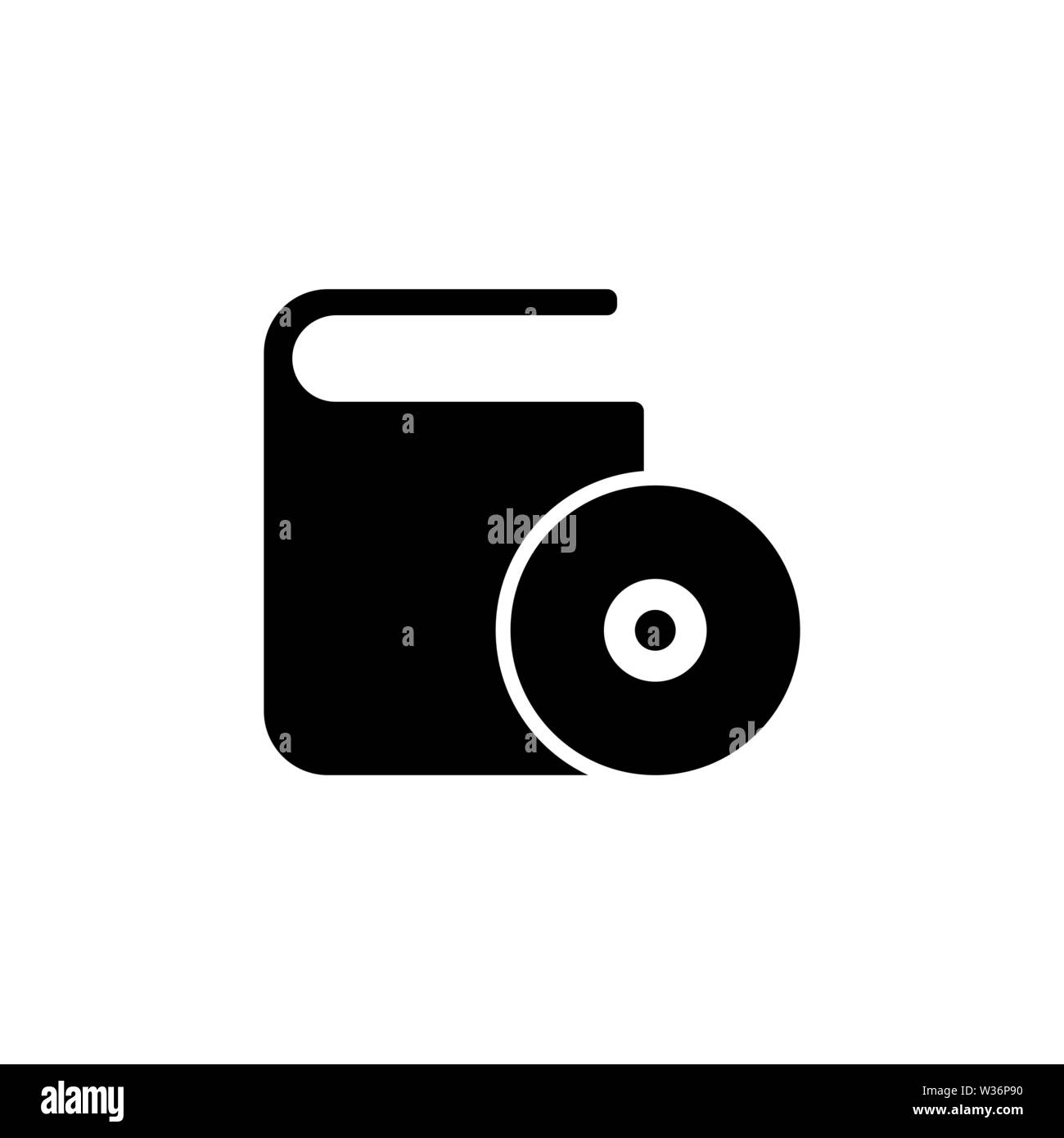 CD DVD Box. Flat Vector Icon. Simple black symbol on white background ...