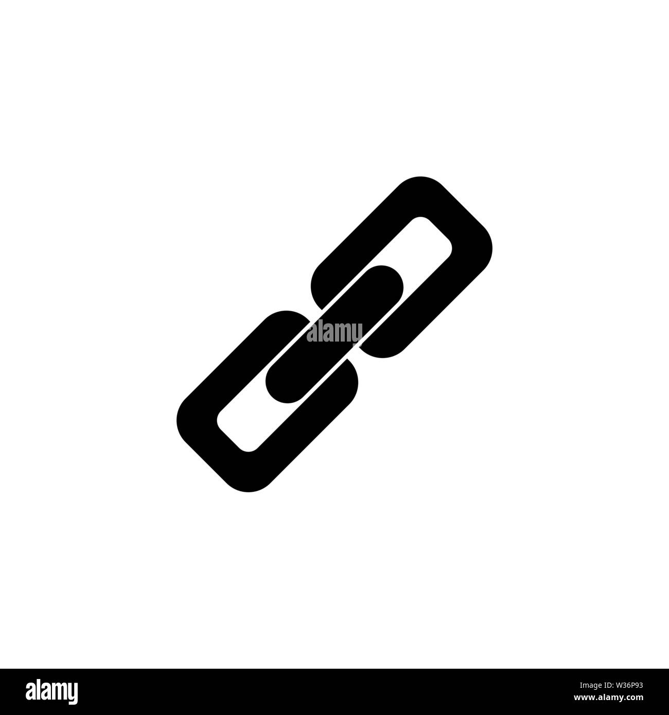 Chain Link. Flat Vector Icon. Simple black symbol on white background ...