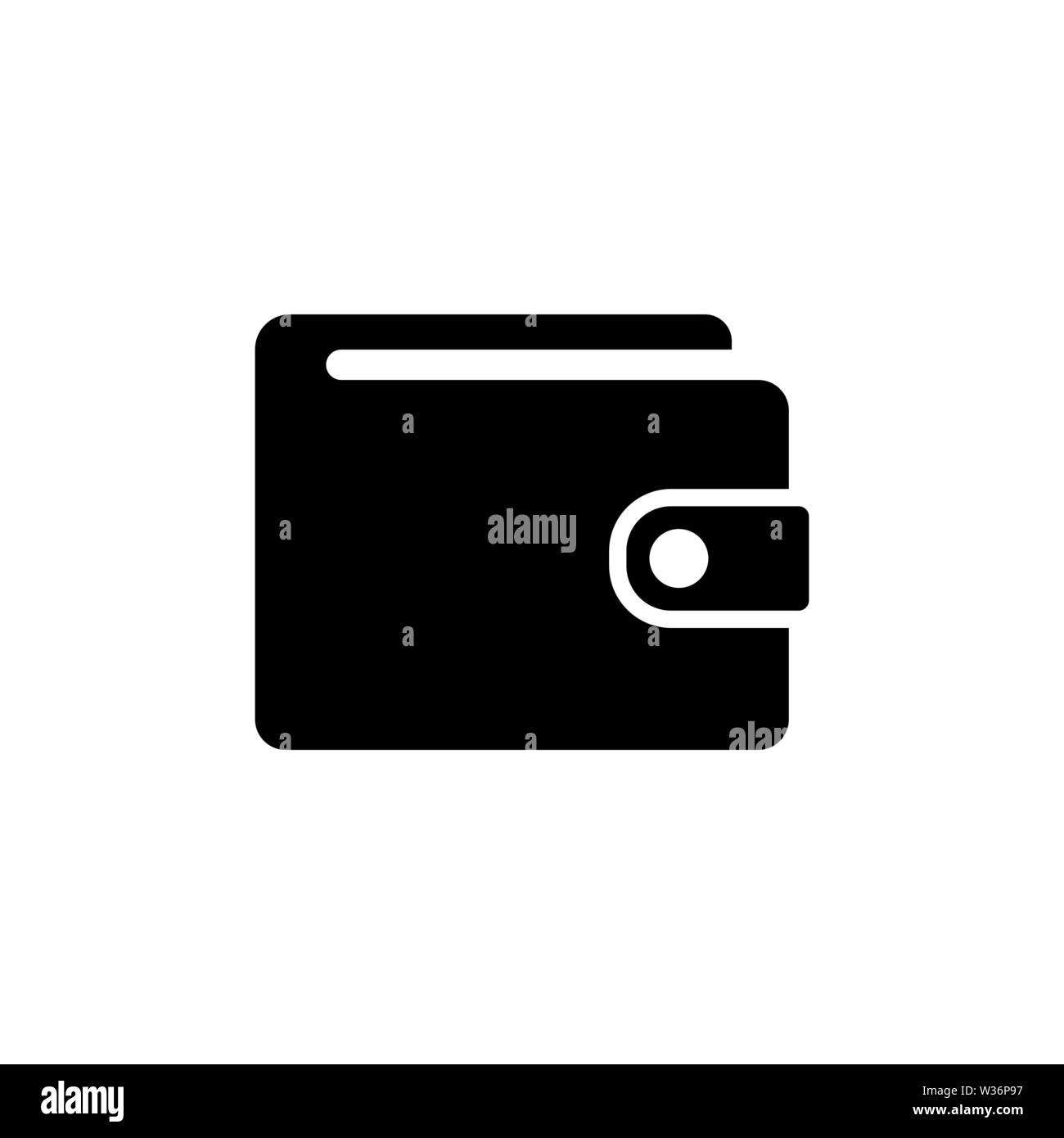 Wallet. Flat Vector Icon. Simple black symbol on white background Stock ...