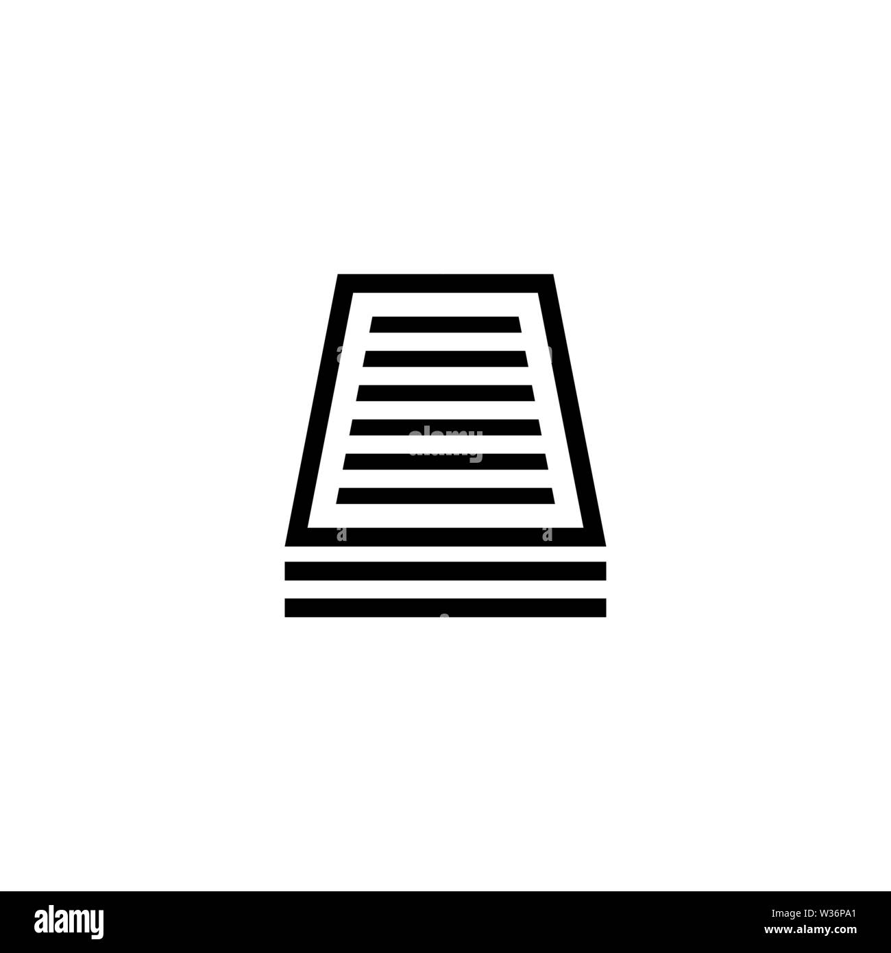 Document. Flat Vector Icon. Simple black symbol on white background ...