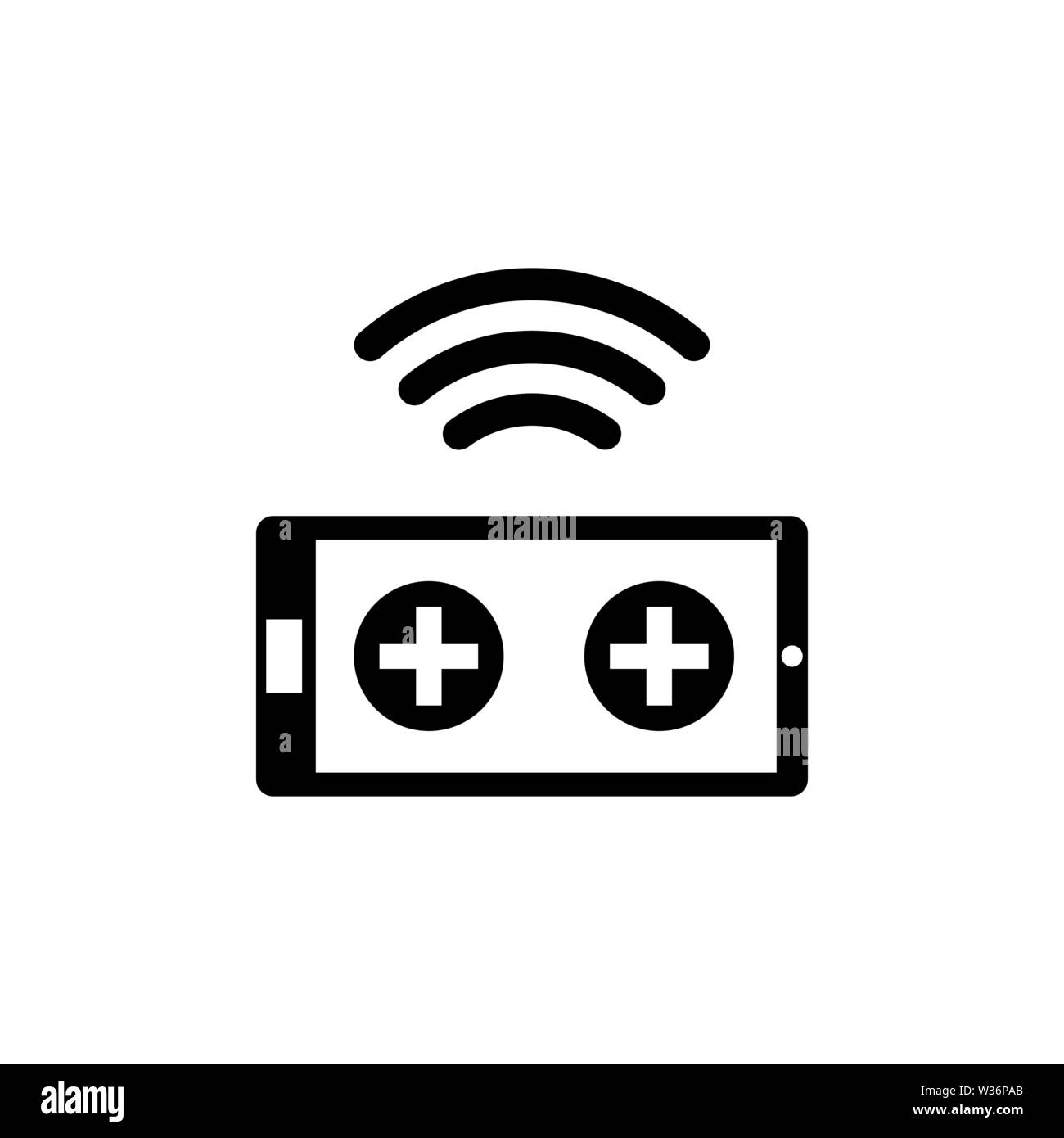 Wireless Controller. Flat Vector Icon. Simple black symbol on white ...