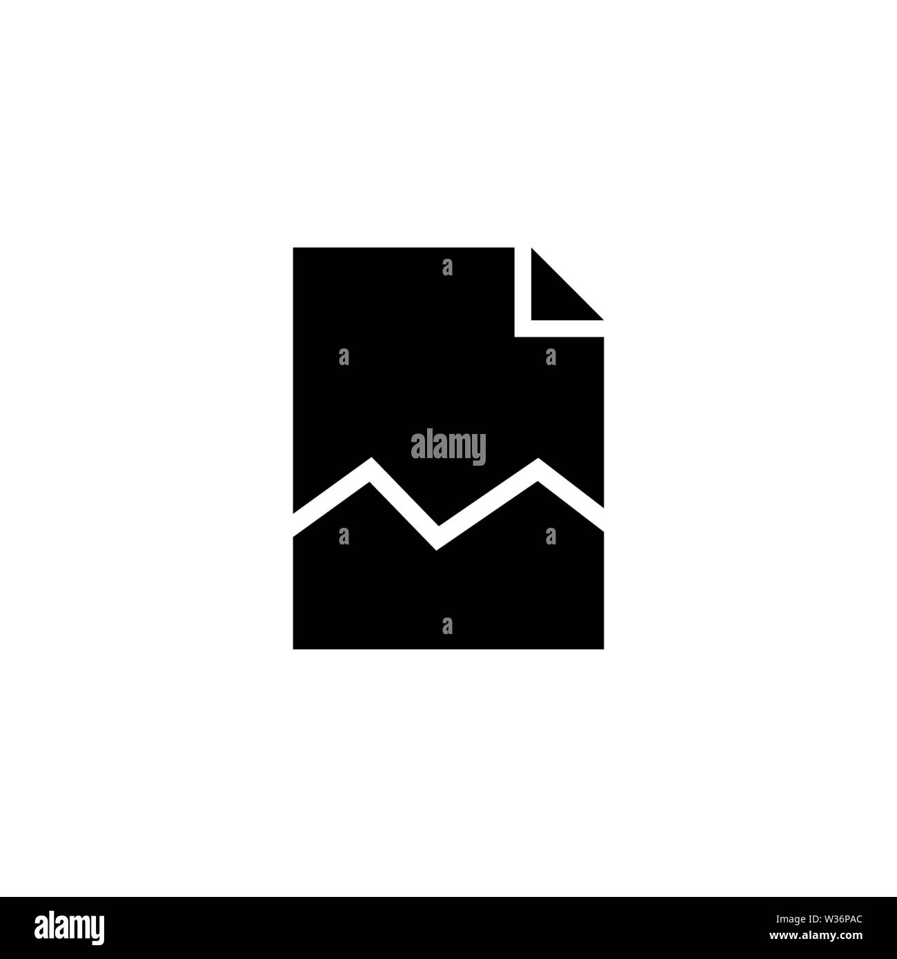 Torned Sheet. Flat Vector Icon. Simple black symbol on white background ...