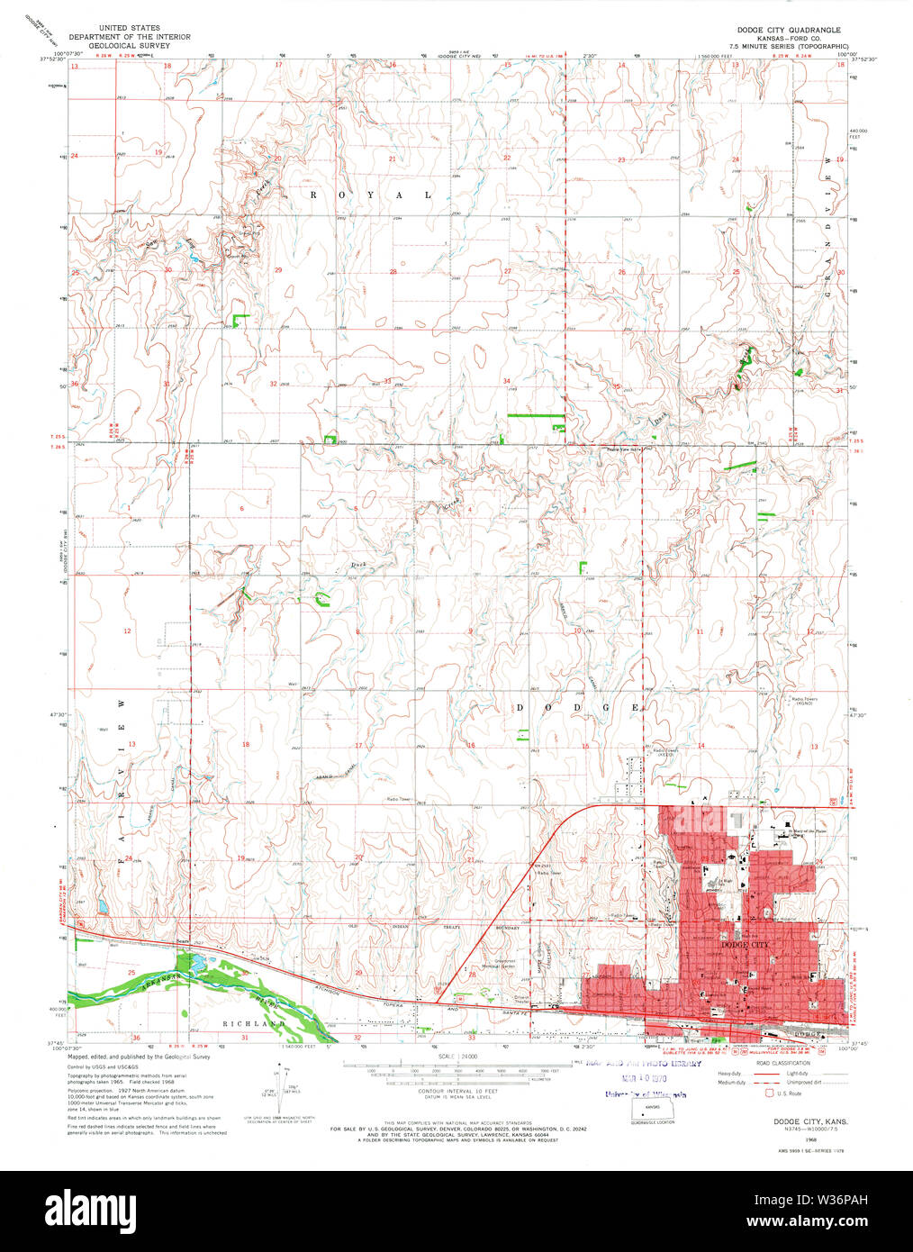 Map of dodge city Cut Out Stock Images & Pictures - Alamy
