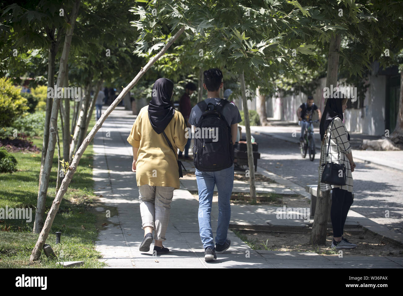 Tehran, Tehran, IRAN. 11th July, 2019. People walk in the Ferdows ...