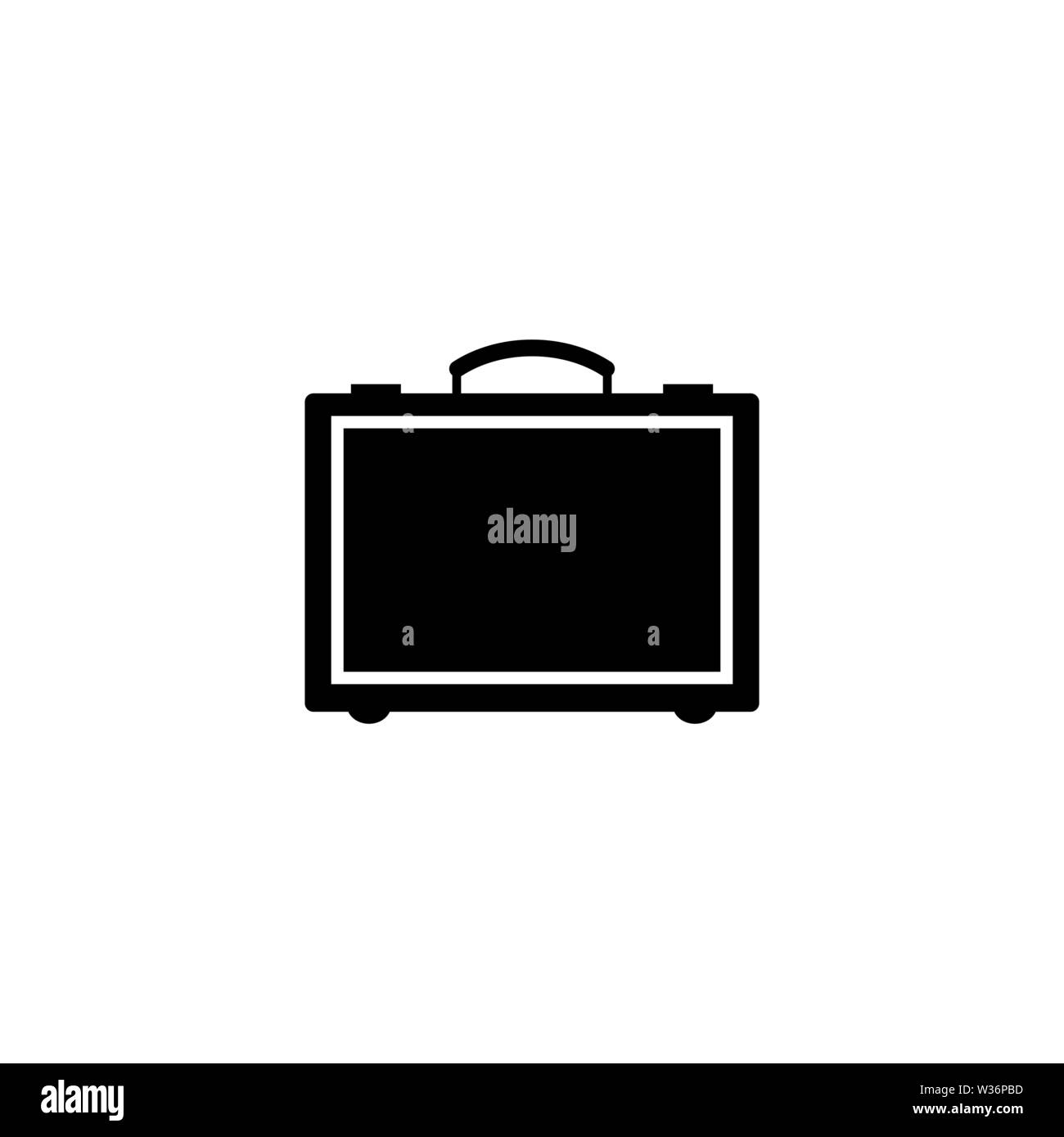 Suitcase. Flat Vector Icon. Simple black symbol on white background ...