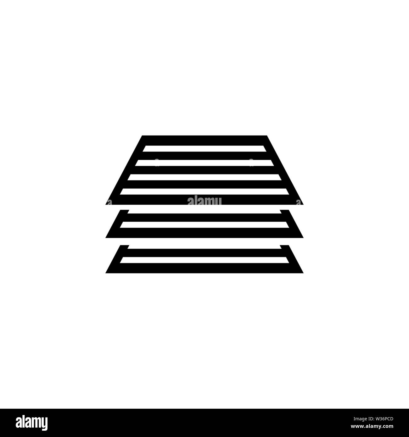 Stack of Papers Documents. Flat Vector Icon. Simple black symbol on ...