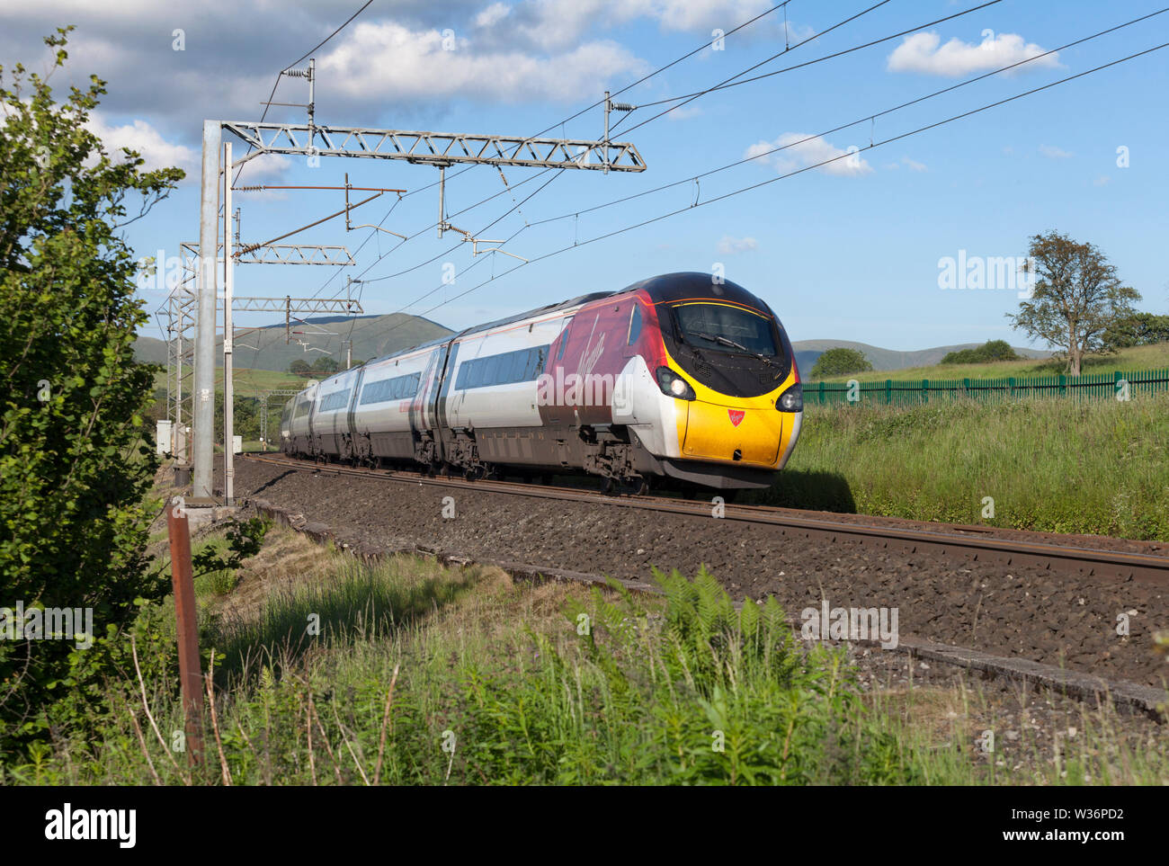 Virgin Trains class 390 pendolino train 390112 on the west coast ...