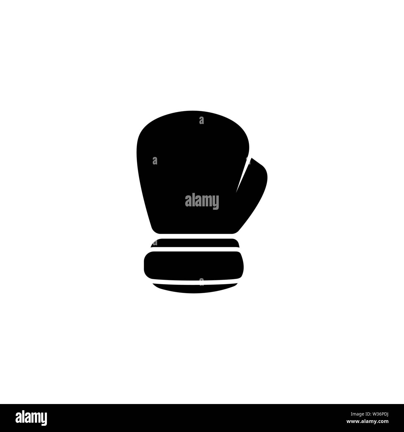 Boxing Glove. Flat Vector Icon. Simple black symbol on white background ...