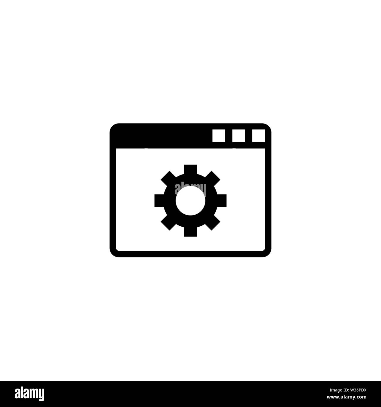 Browser Setup Flat Vector Icon Simple Black Symbol On White