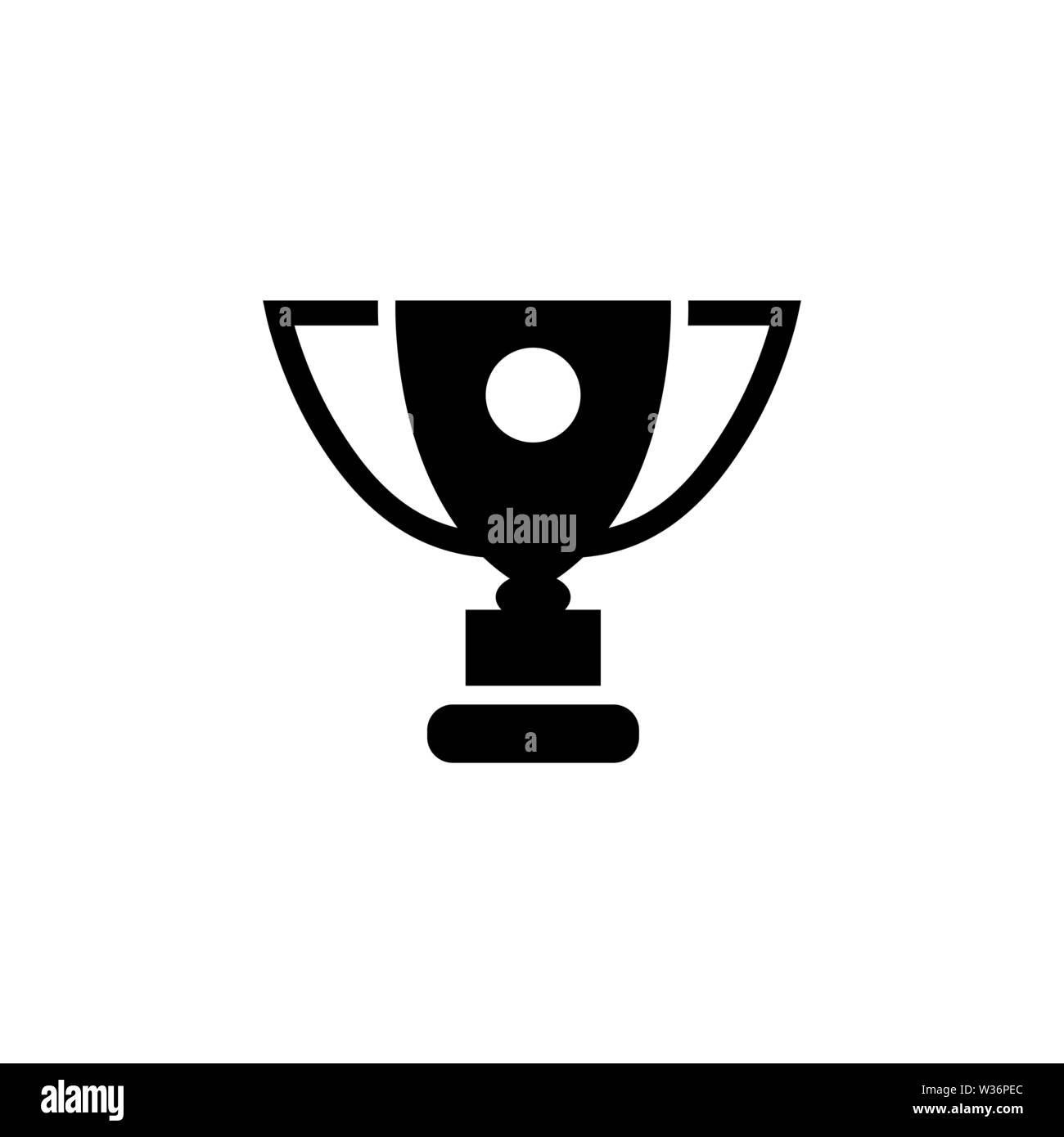 Trophy Cup. Flat Vector Icon. Simple black symbol on white background ...