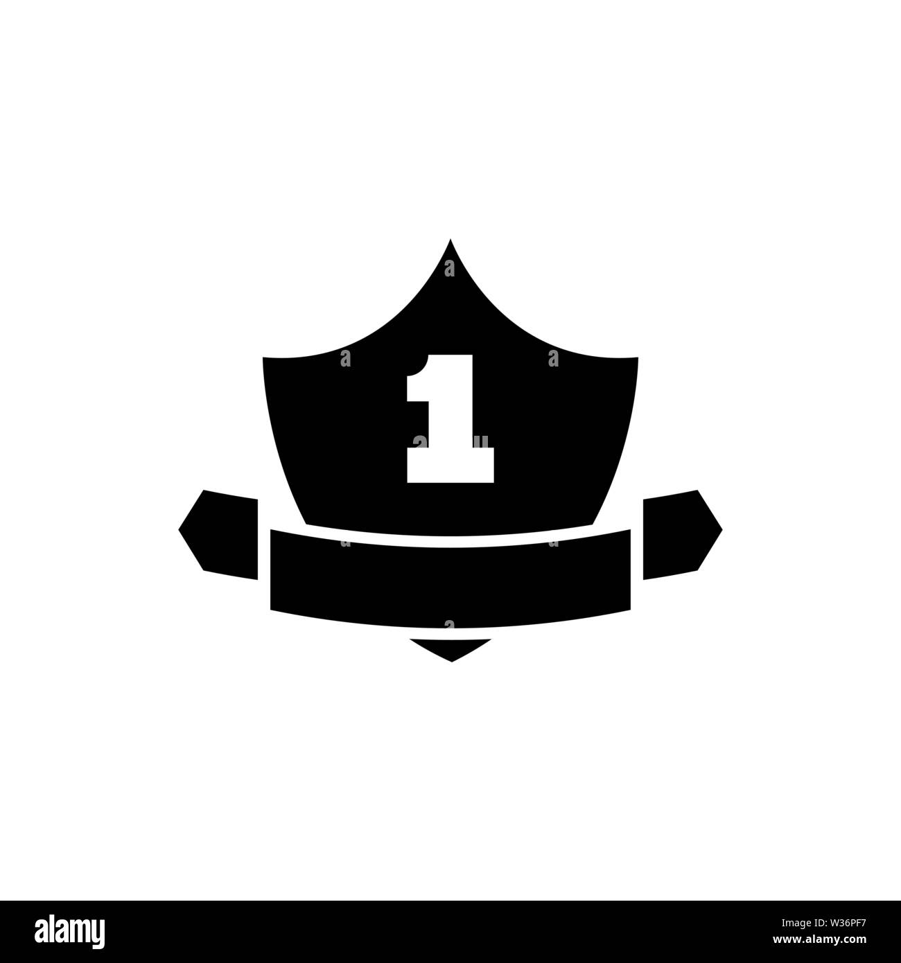 Guarantee Shield. Flat Vector Icon. Simple black symbol on white ...