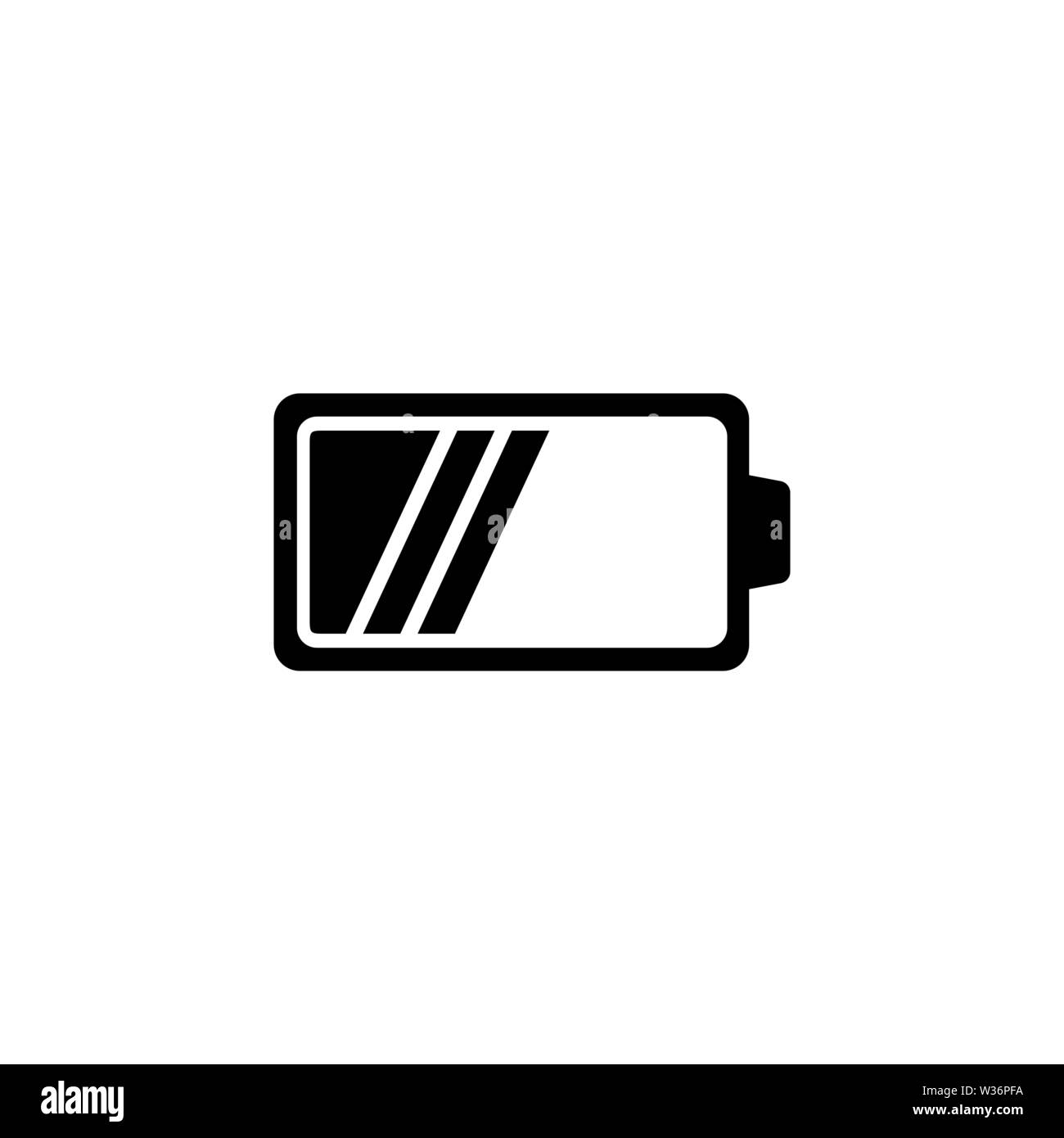 Battery. Flat Vector Icon. Simple black symbol on white background ...