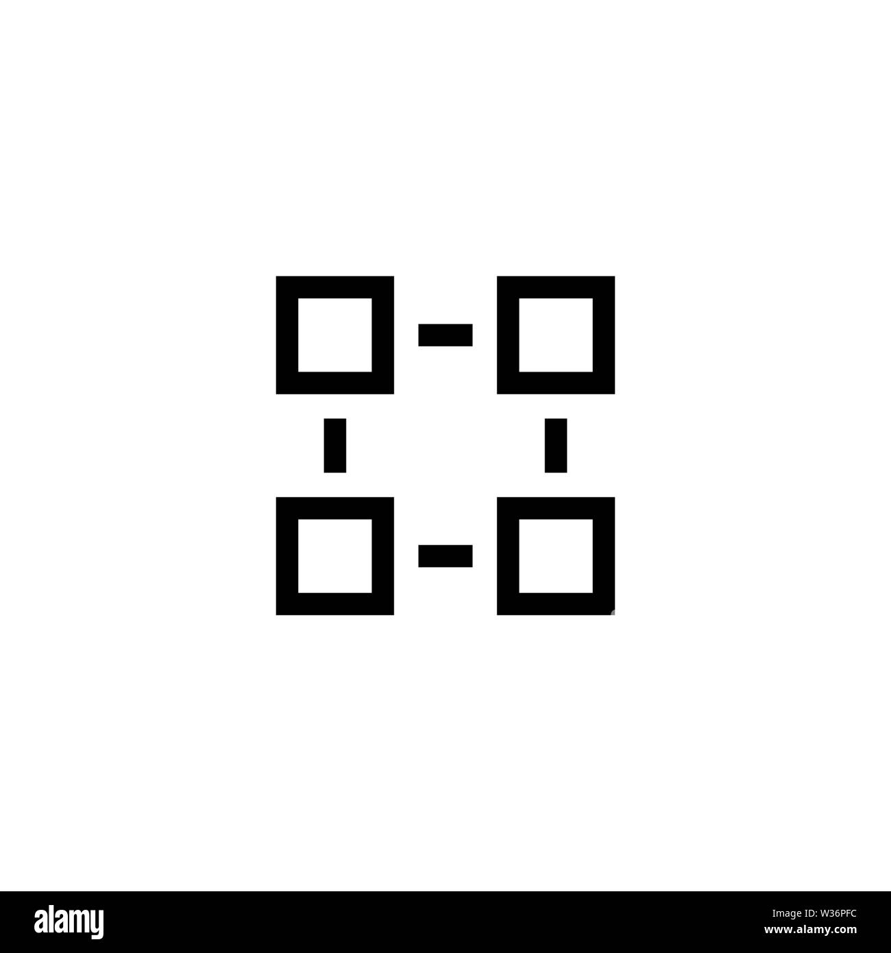 Organisation Structure. Flat Vector Icon. Simple black symbol on white ...