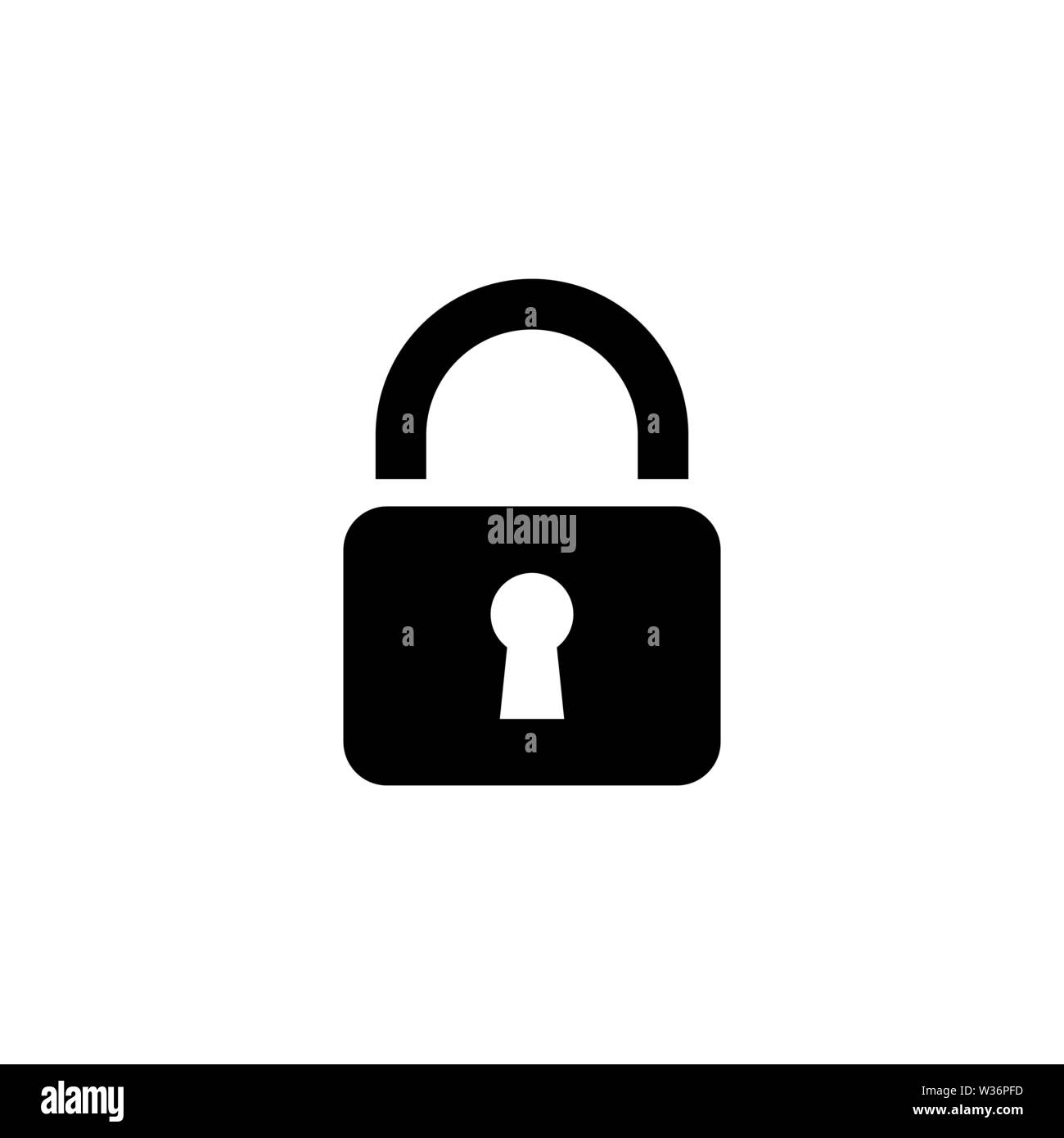 Padlock. Flat Vector Icon. Simple black symbol on white background ...