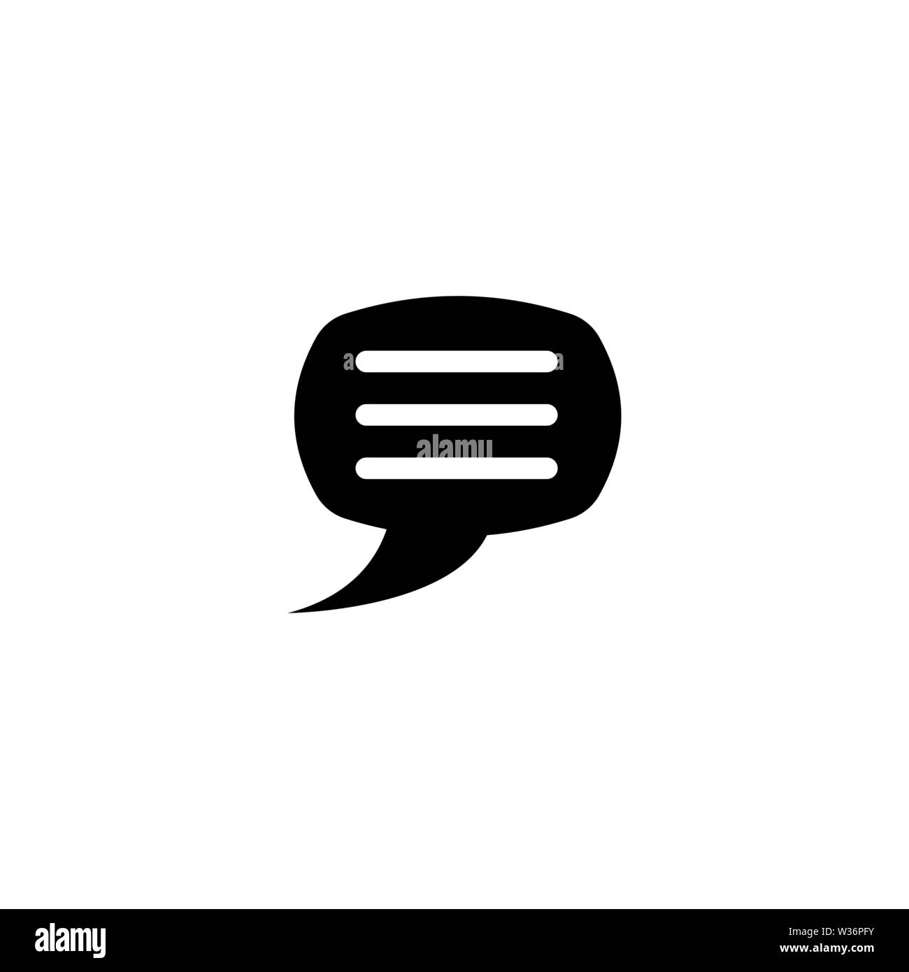 Chat. Flat Vector Icon. Simple black symbol on white background Stock Vector Image & Art - Alamy
