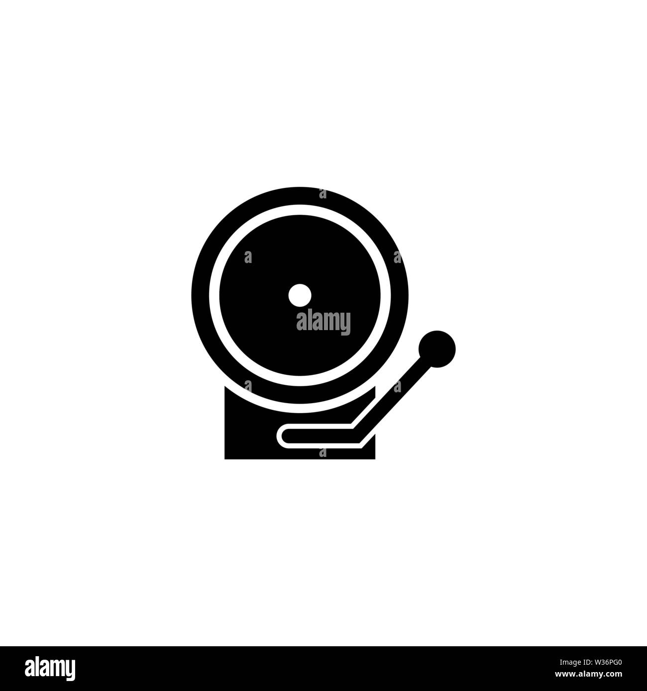 Boxing Bell. Flat Vector Icon. Simple black symbol on white background ...
