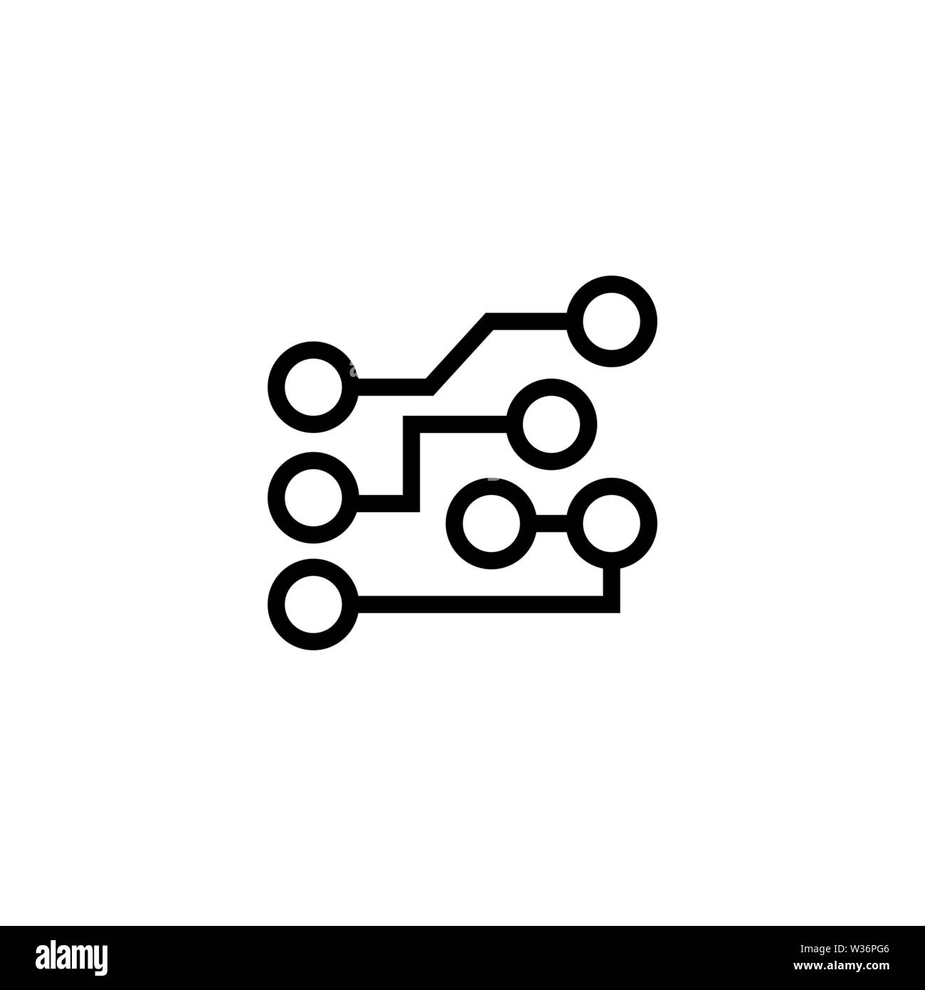 Circuit Board. Flat Vector Icon. Simple black symbol on white ...