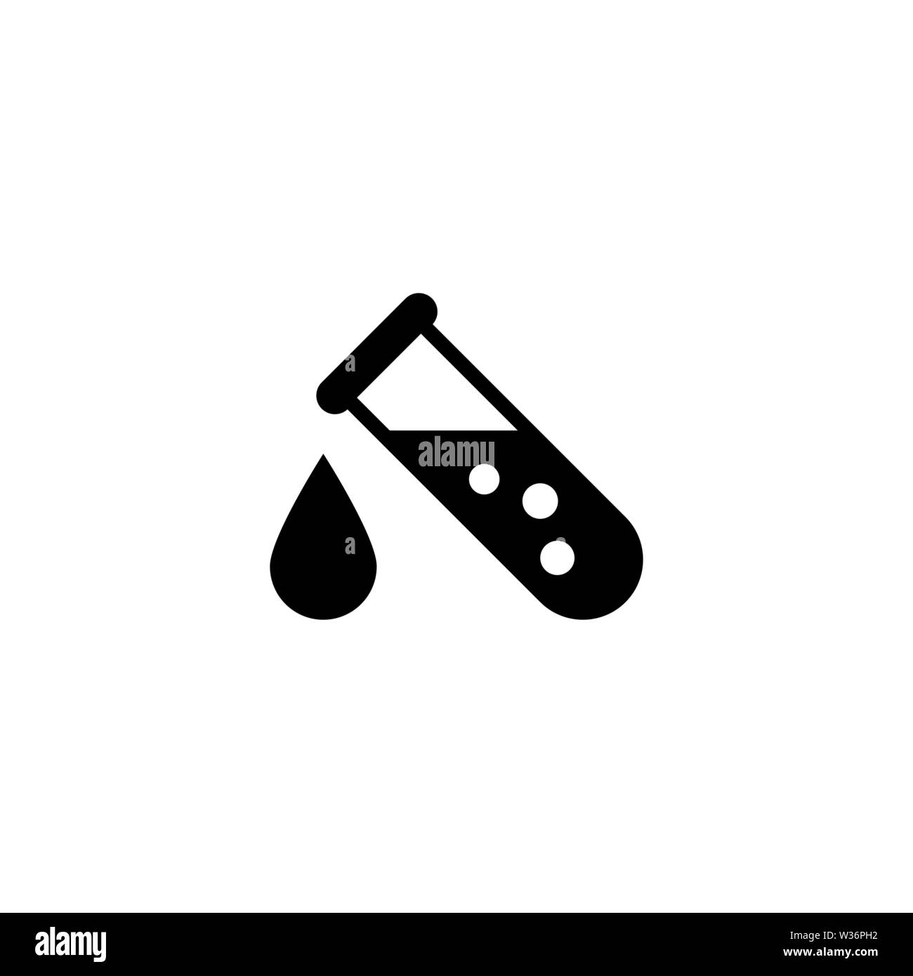 Test Tube Vial. Flat Vector Icon. Simple black symbol on white ...