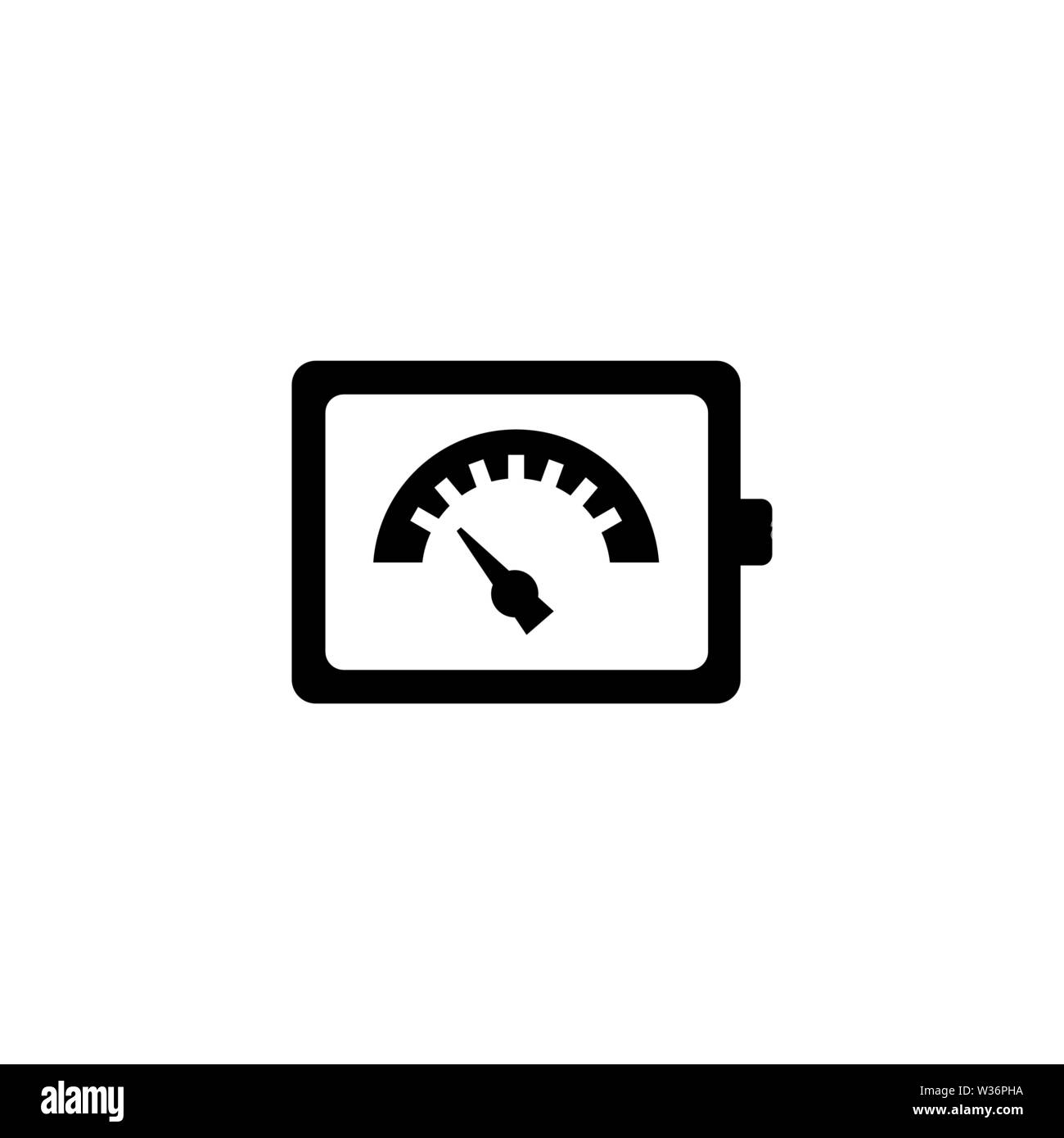Pressure Meter. Flat Vector Icon. Simple black symbol on white ...