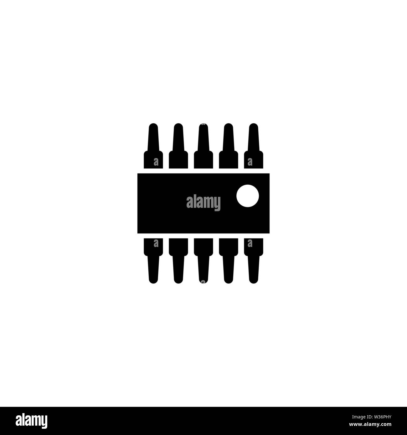 Chip. Flat Vector Icon. Simple black symbol on white background Stock ...