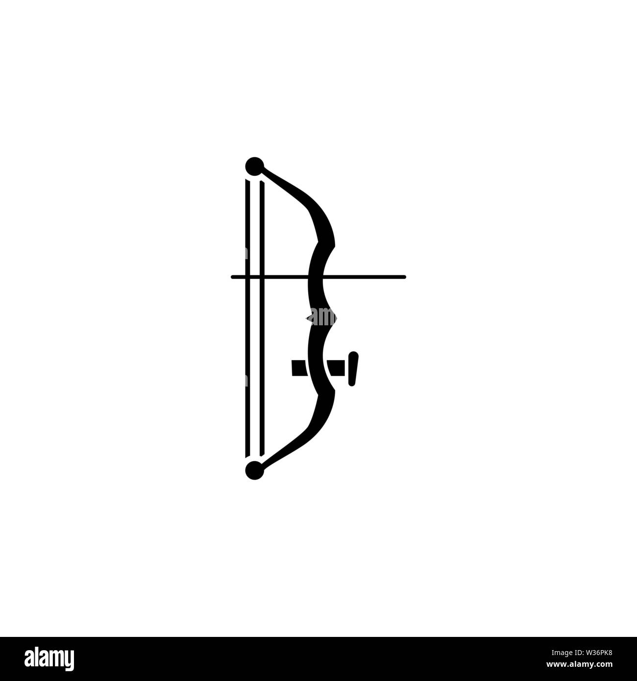 Archery. Flat Vector Icon. Simple black symbol on white background ...
