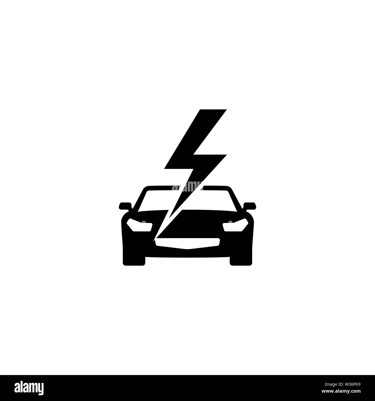 Fast Car. Flat Vector Icon. Simple black symbol on white background ...