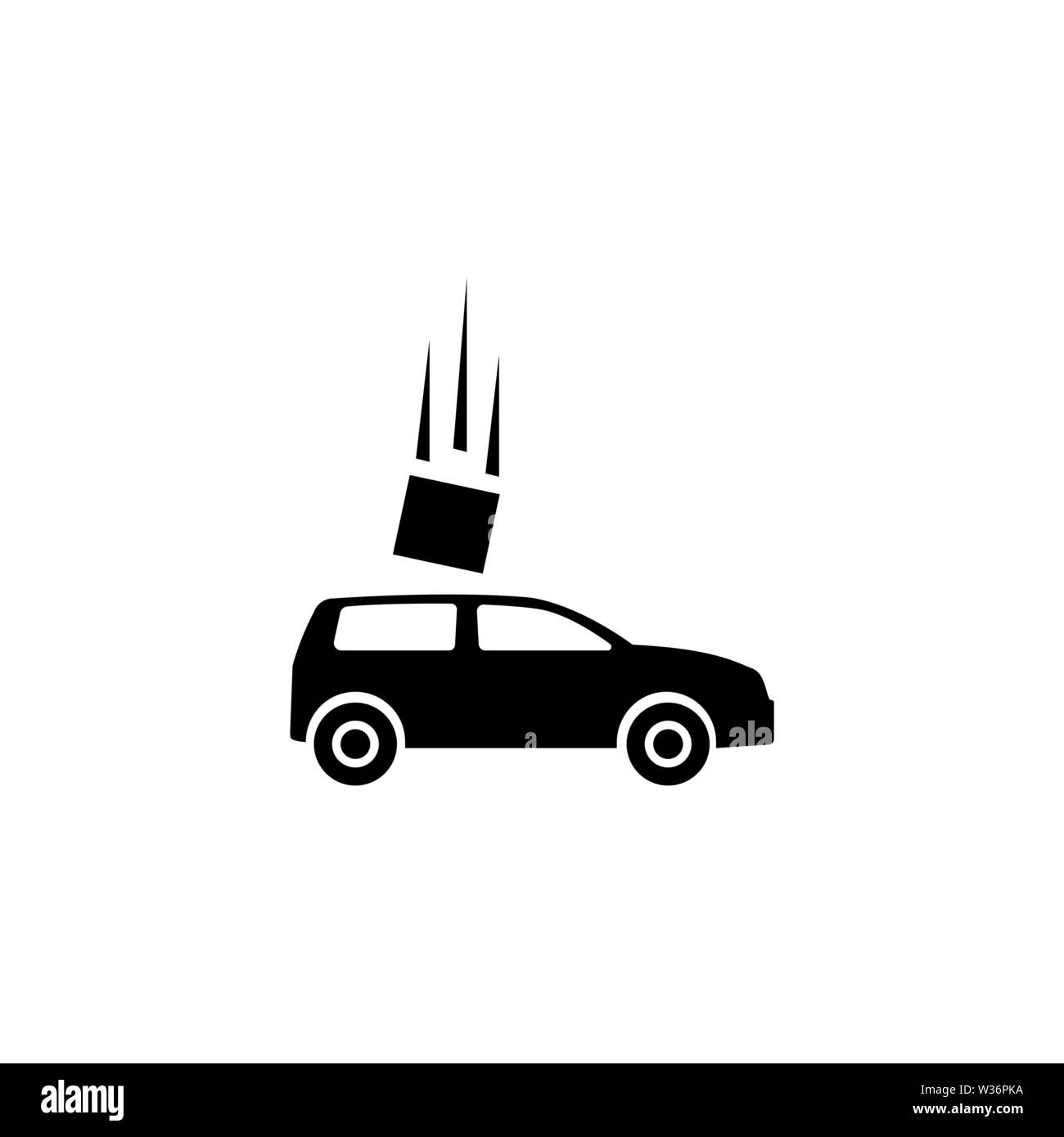 Car Accident. Flat Vector Icon. Simple black symbol on white background Stock Vector Image & Art ...