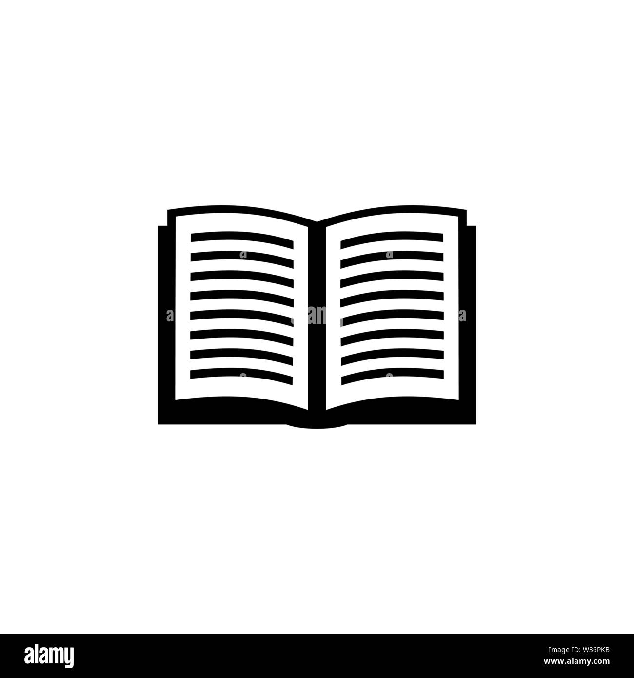 Reading. Flat Vector Icon. Simple black symbol on white background ...
