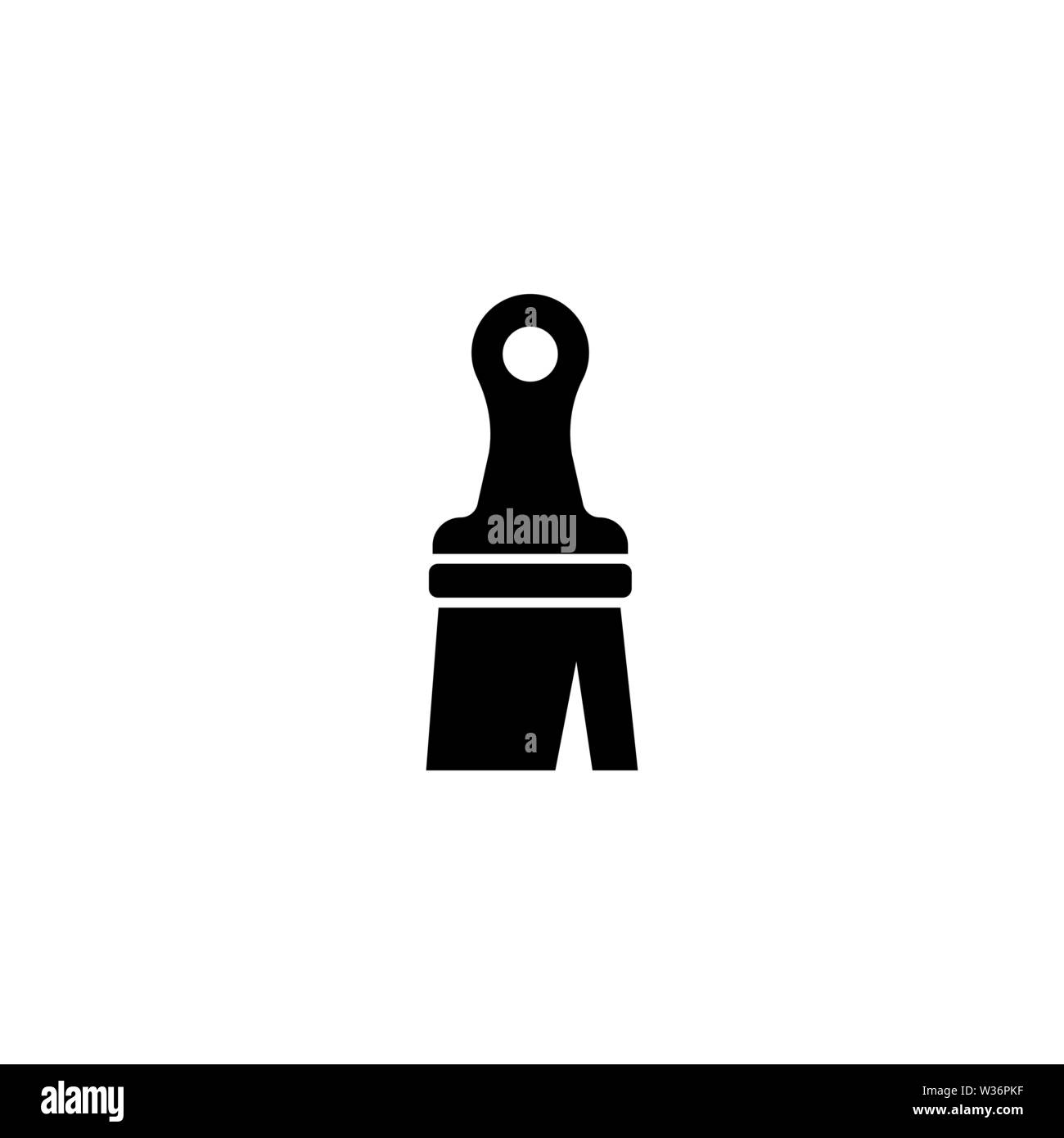 Paint Brush. Flat Vector Icon. Simple black symbol on white background ...