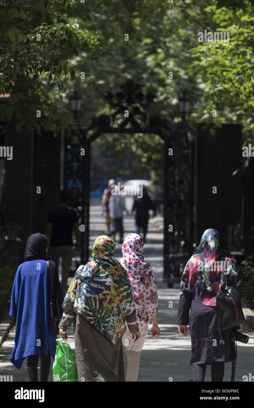 Tehran, Tehran, IRAN. 11th July, 2019. People walk in the Ferdows ...