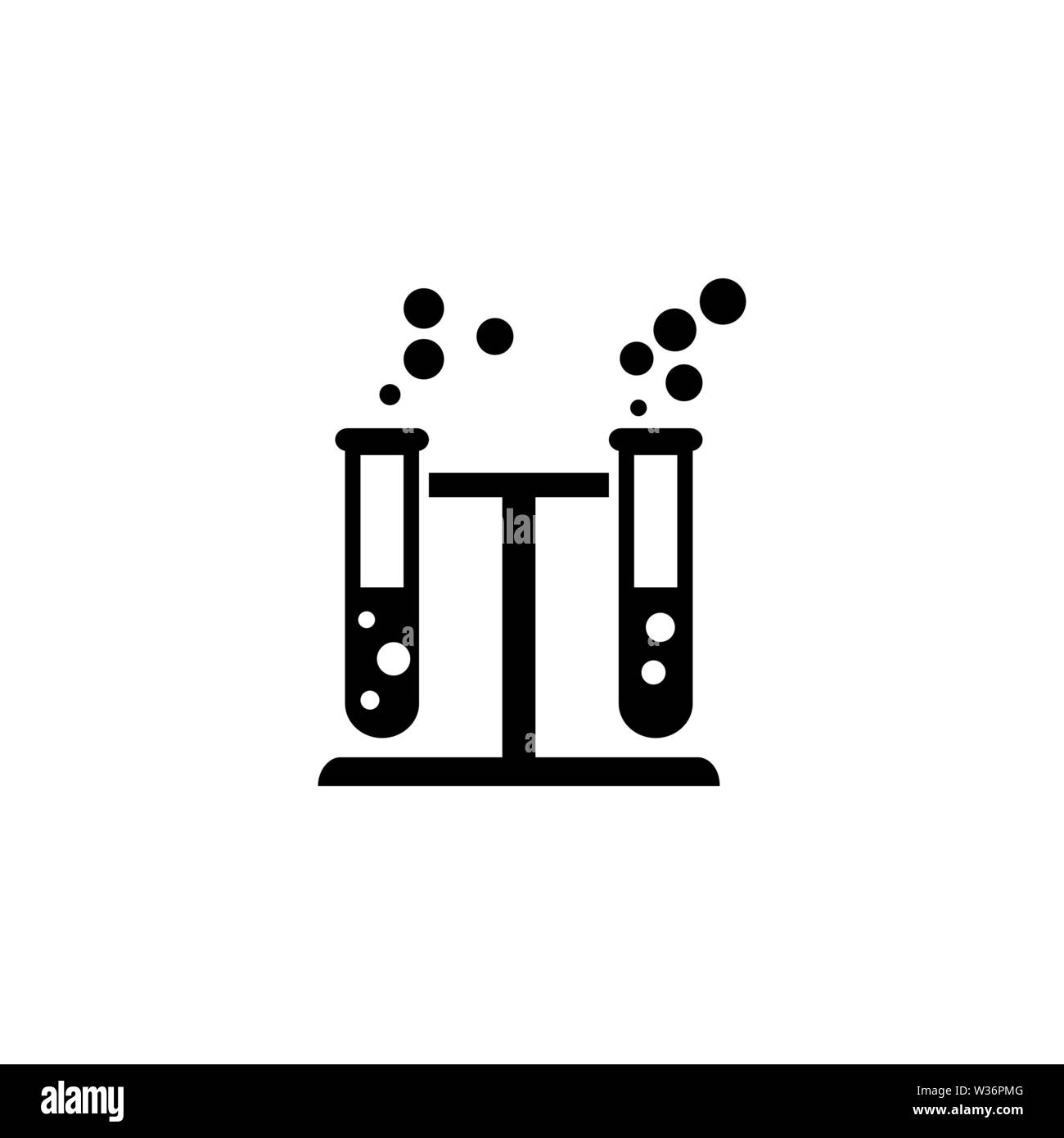 Chemical Reaction. Flat Vector Icon. Simple black symbol on white ...
