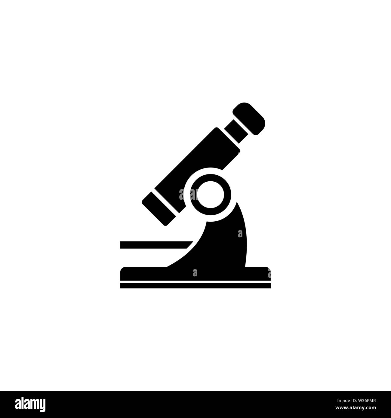 Microscope. Flat Vector Icon. Simple black symbol on white background ...