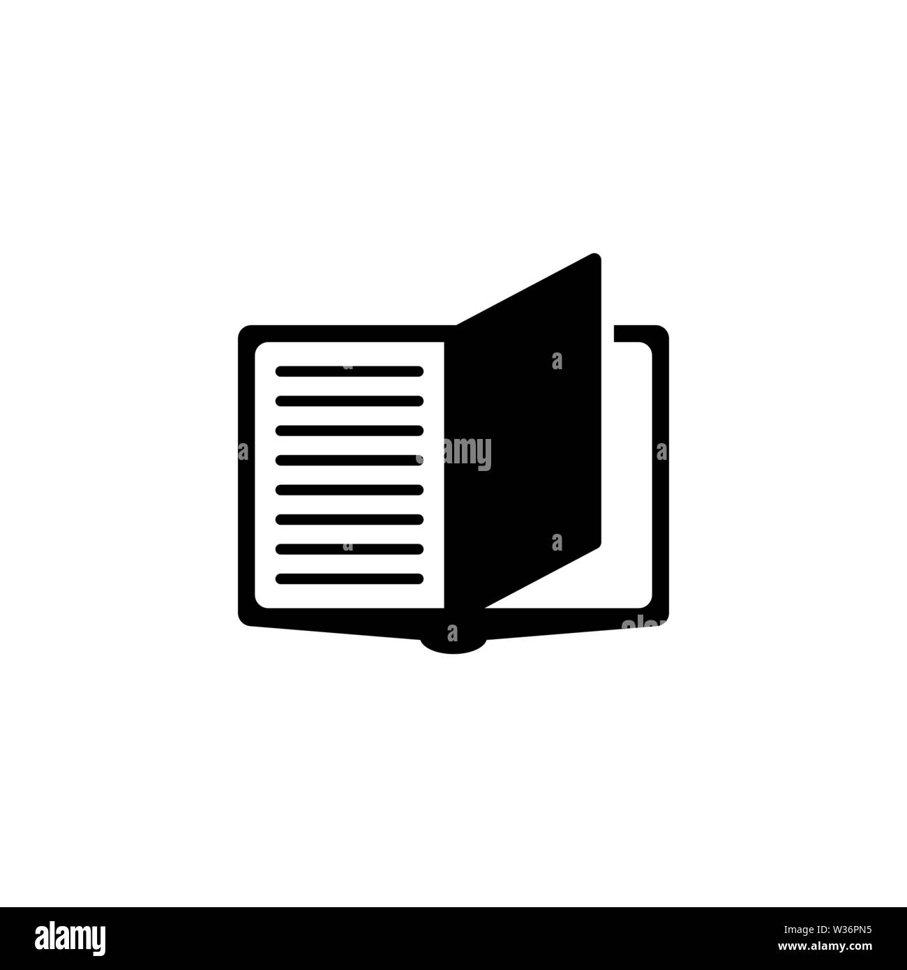 Notebook. Flat Vector Icon. Simple black symbol on white background ...
