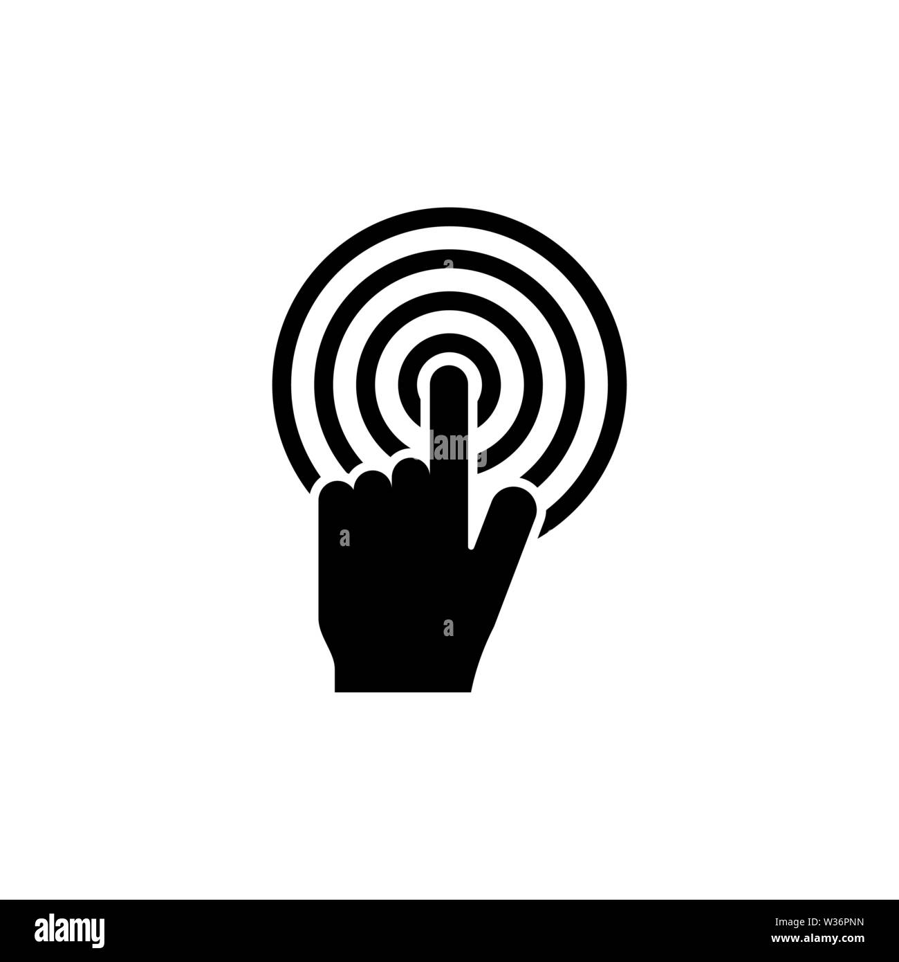 Touch, Finger Tap. Flat Vector Icon. Simple black symbol on white ...