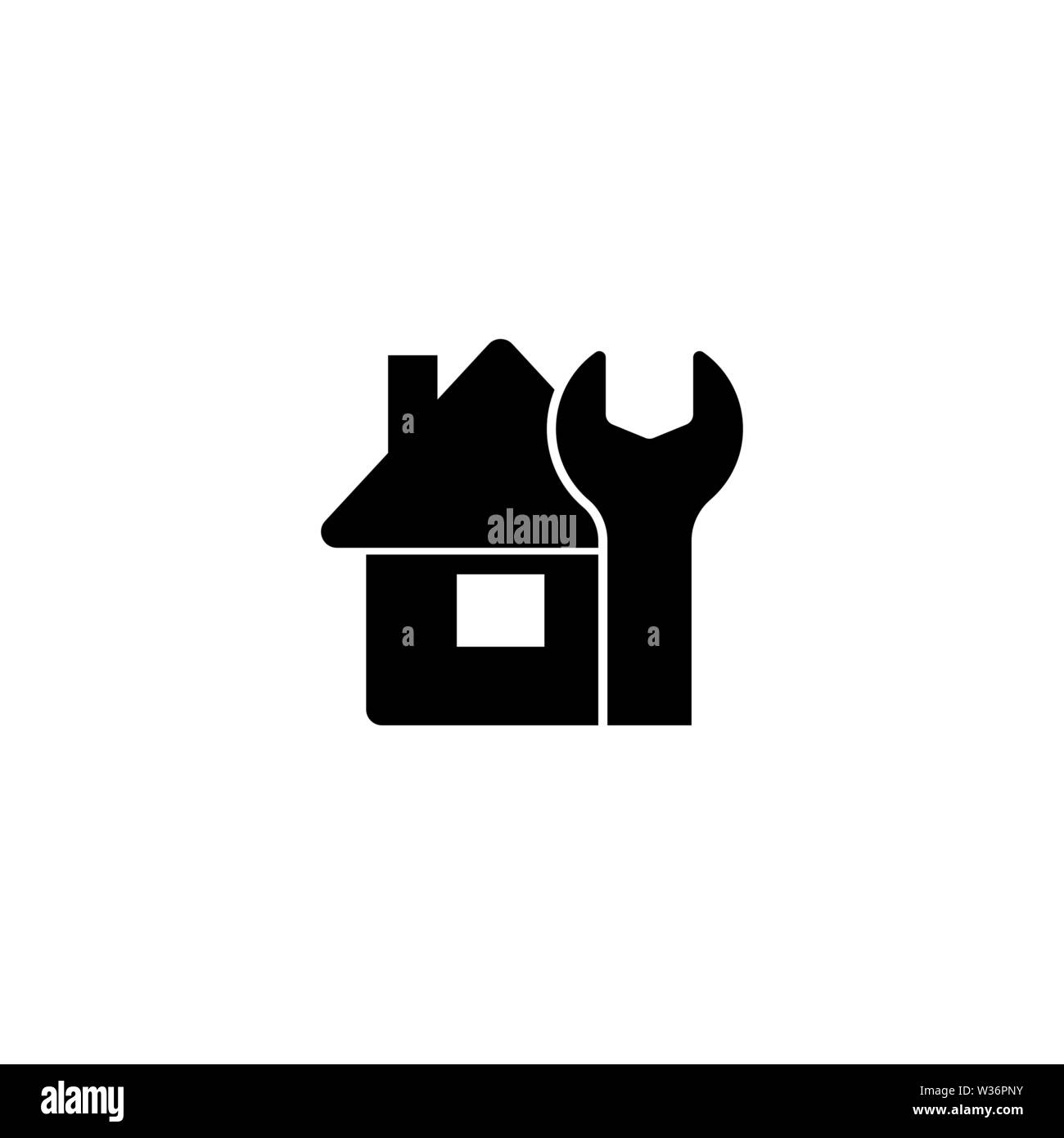 House Maintenance. Construction Home. Flat Vector Icon. Simple black ...